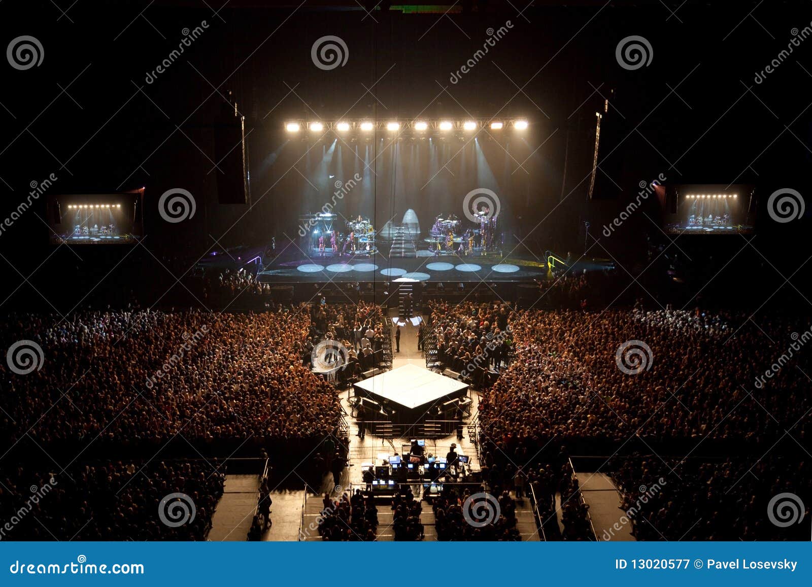 Musical Performance Concert. Light Show Stock Image - Image of crowd ...