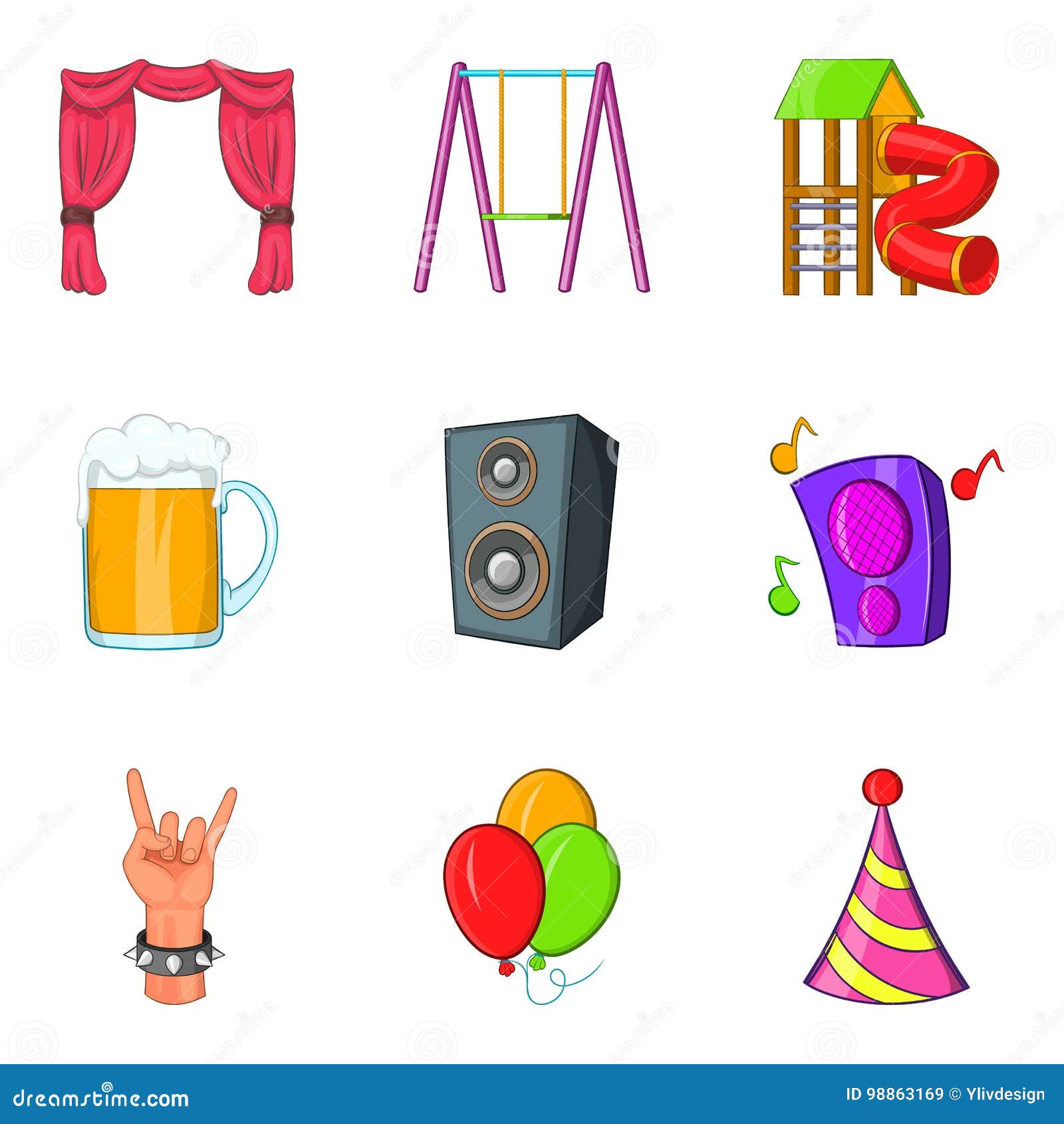 Musical Performance Icons Set, Cartoon Style Stock Vector ...