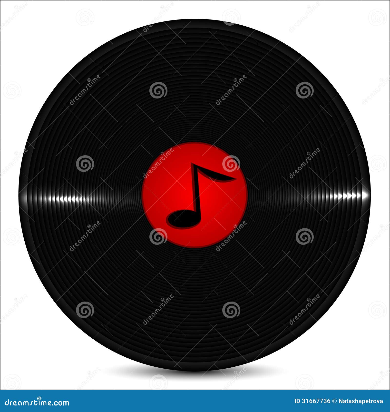 Musical Plate is Decorated by a Note Stock Vector - Illustration of ...