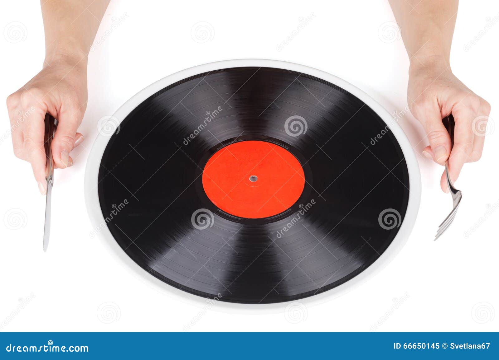 Musical Plate on the Dining Plate Stock Image - Image of vintage, audio ...