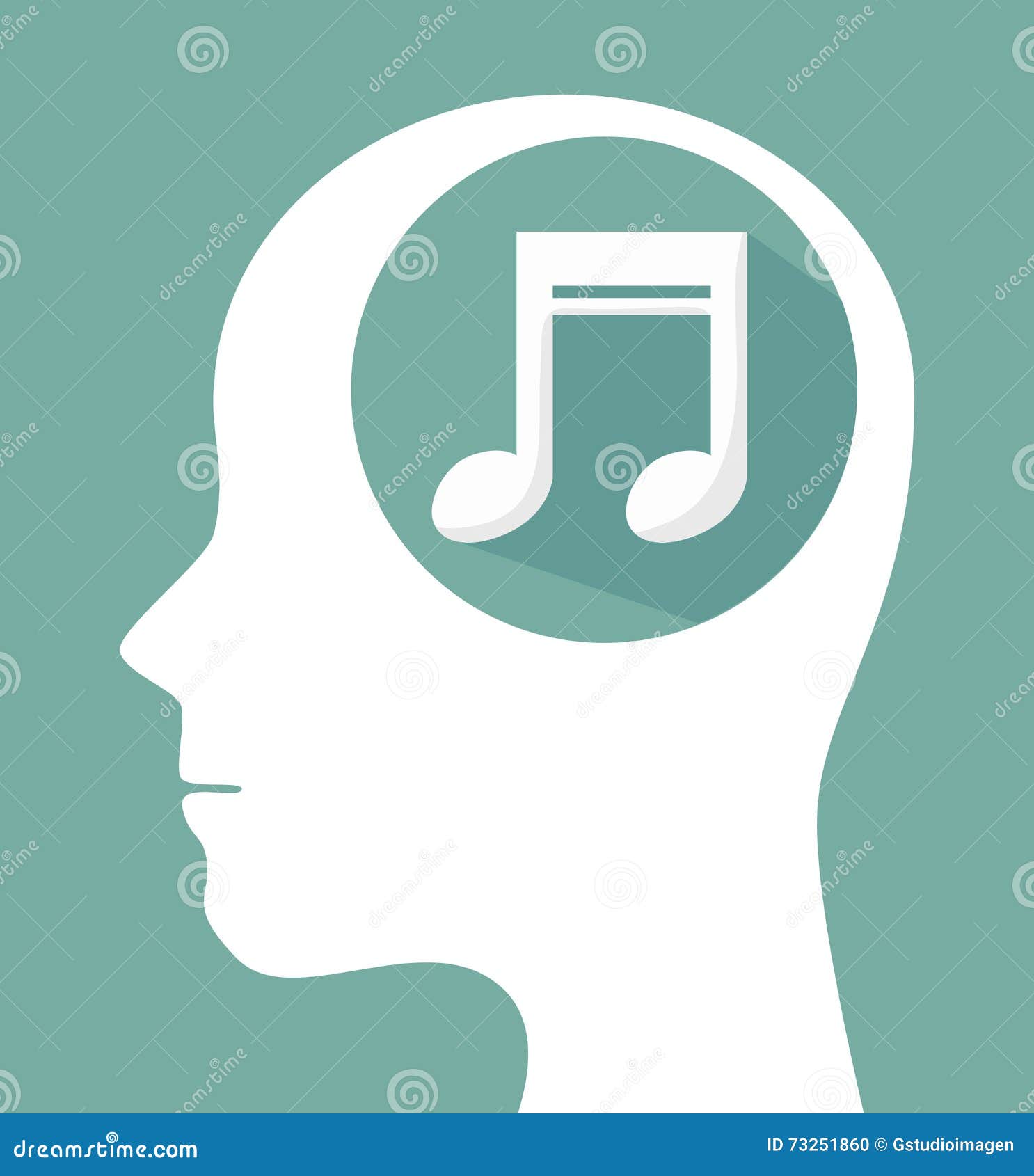 Musical Profile Isolated Icon Design Stock Illustration - Illustration ...