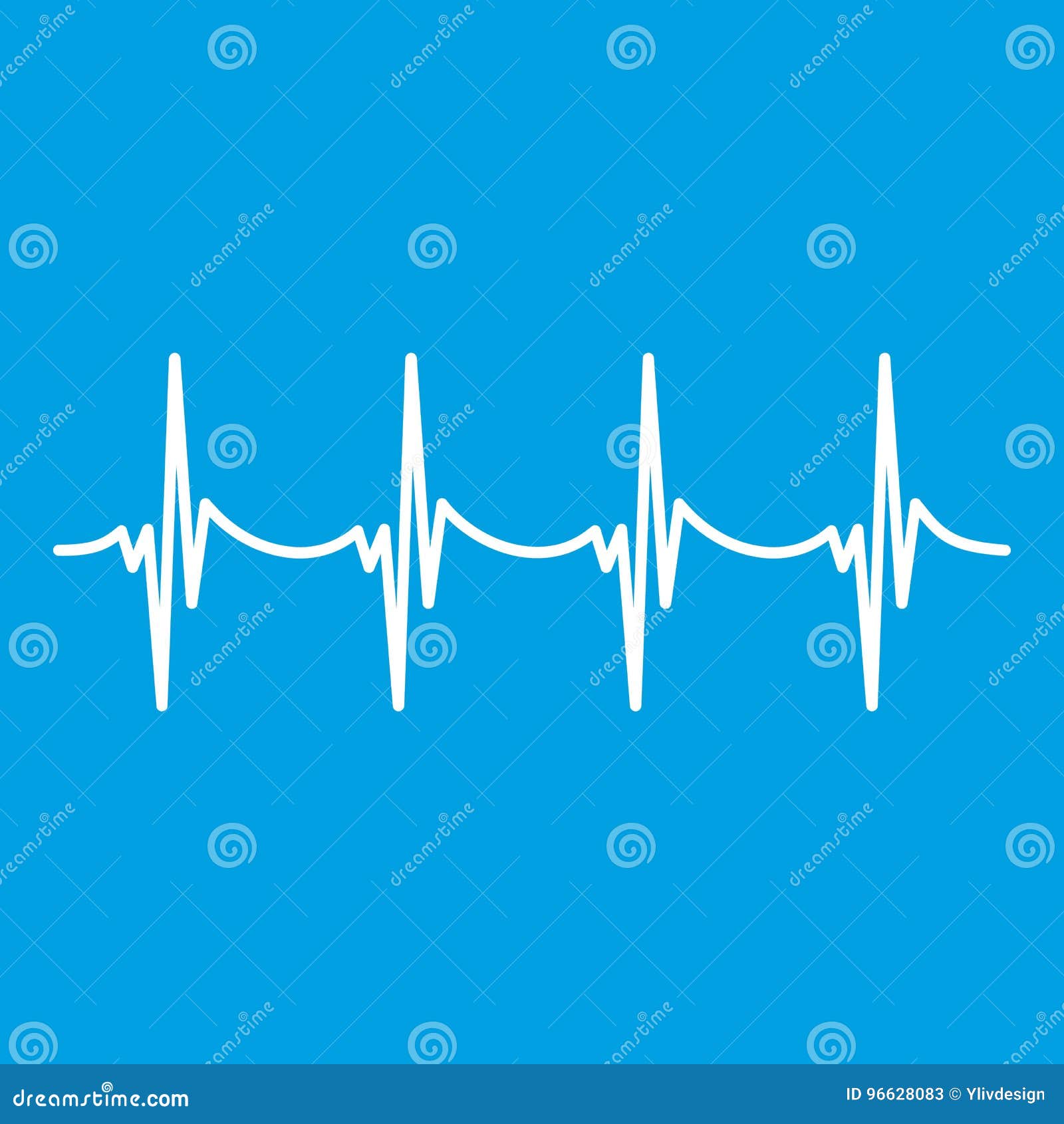 Musical pulse icon white stock vector. Illustration of play - 96628083