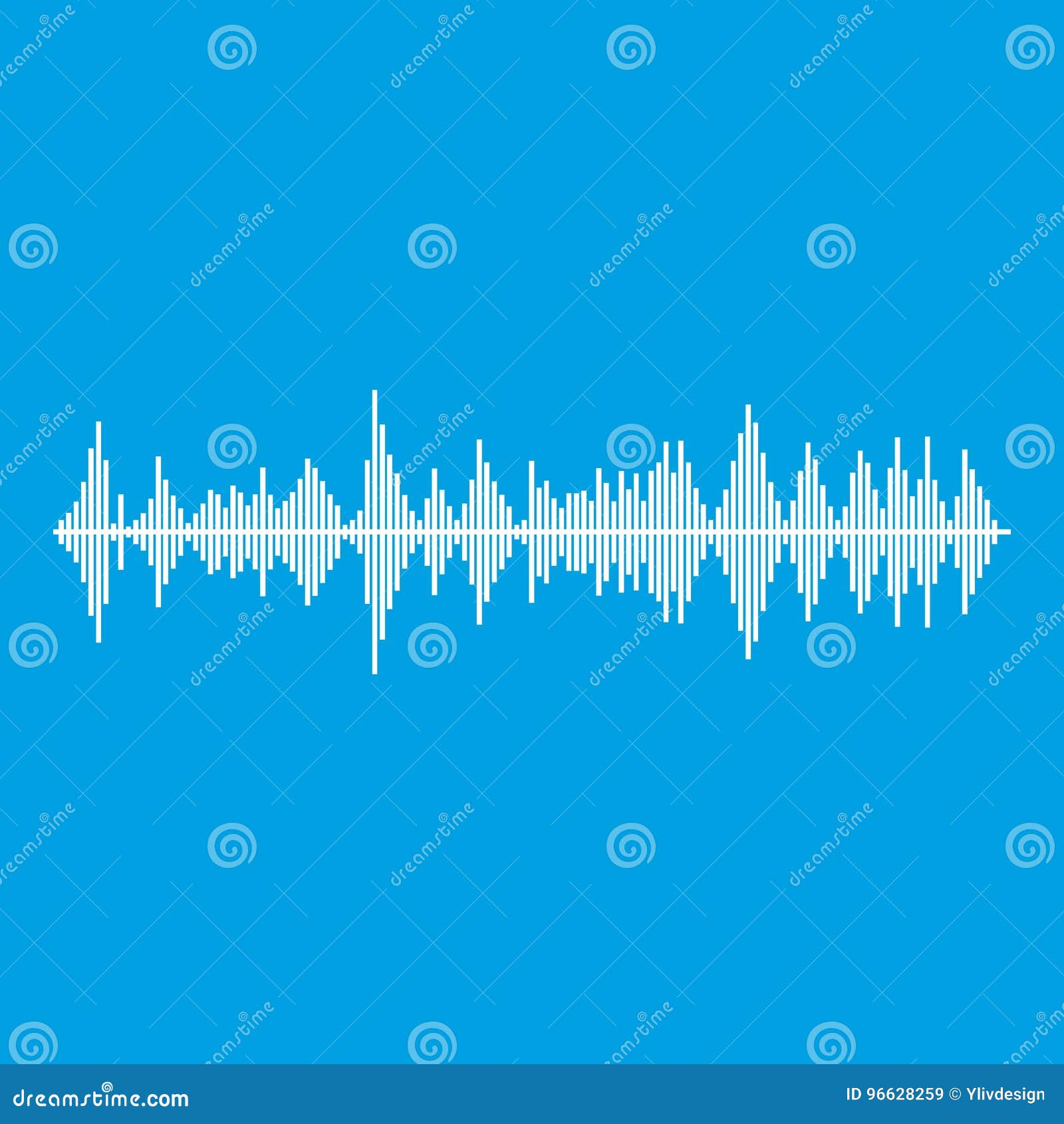 Musical pulse icon white stock vector. Illustration of element - 96628259