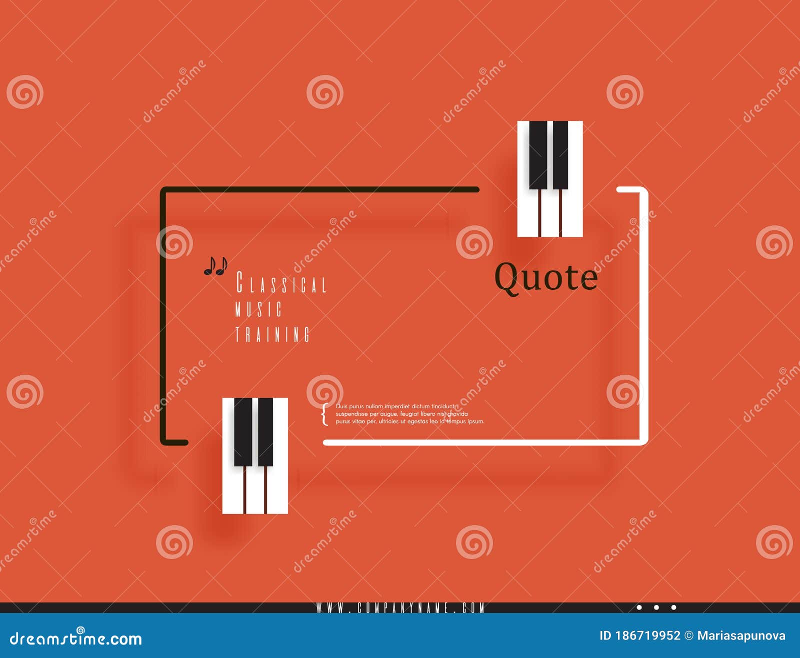 Musical Quote in a Frame. Creative Quotation in the Form of Piano Keys ...