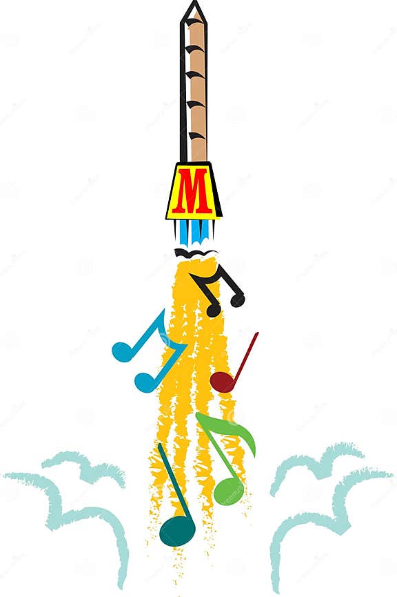 Musical rocket stock illustration. Illustration of line - 13509831