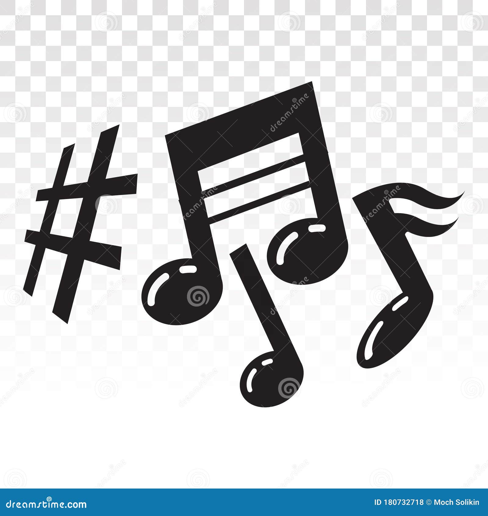 Musical Scale Symbol or Musical Notes on a Transparent Background Stock ...