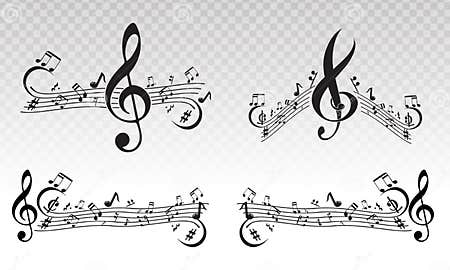 Musical Scale Symbol or Musical Notes on a Transparent Background Stock ...