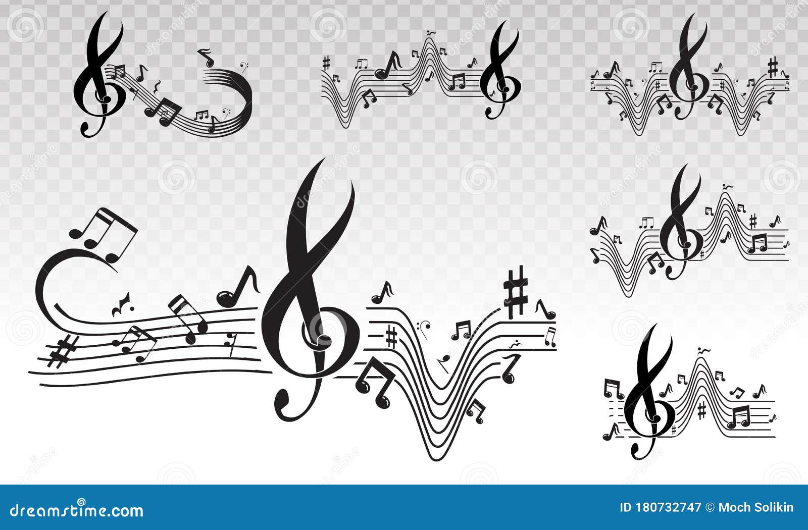 Musical Scale Symbol Or Musical Notes On A Transparent Background ...