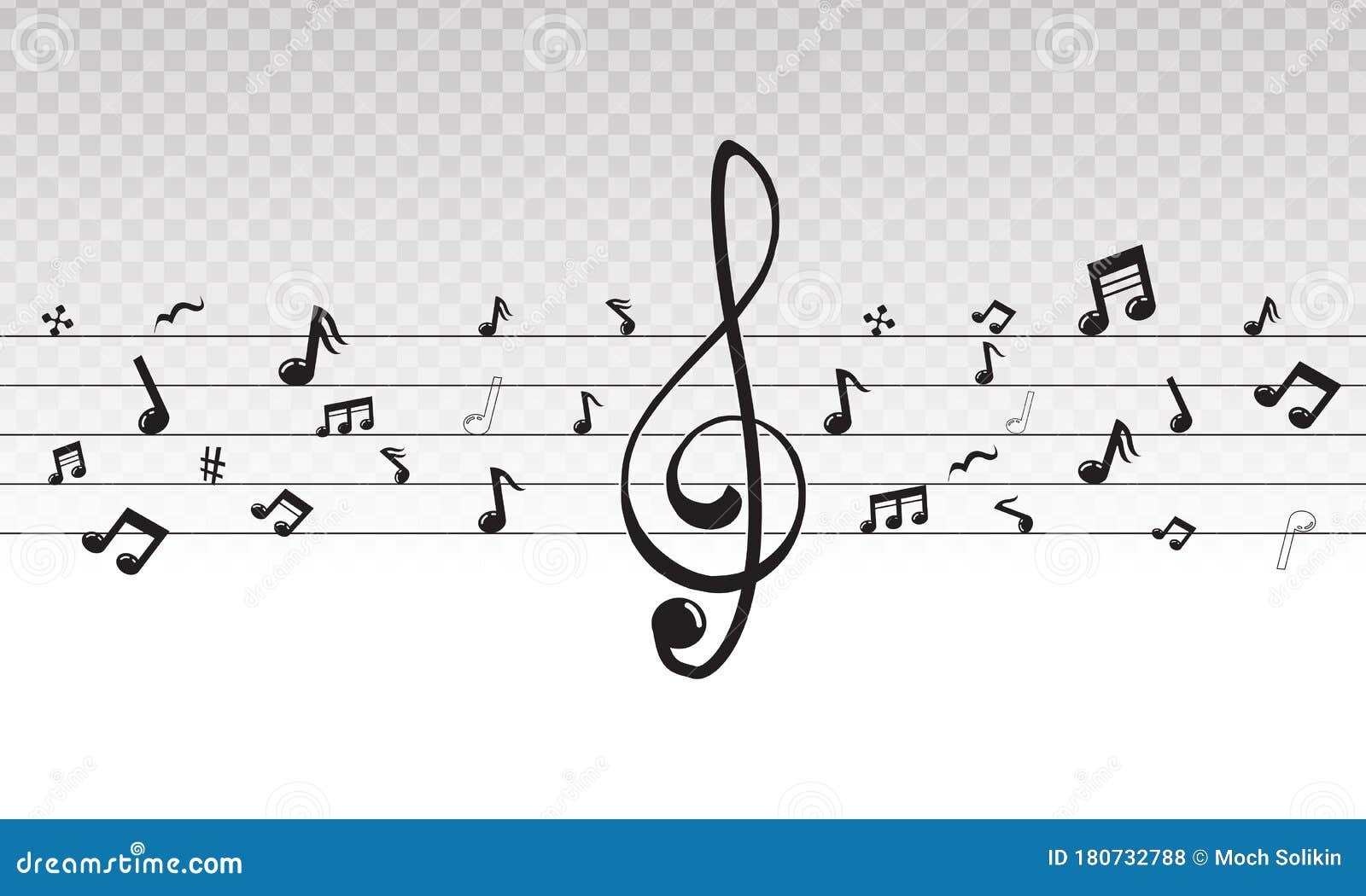 Musical Scale Symbol Or Musical Notes On A Transparent Background ...