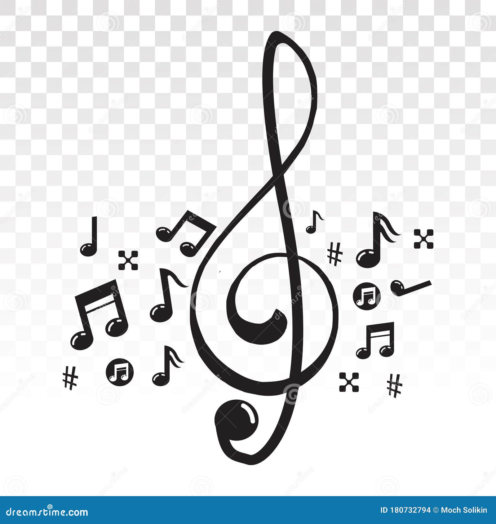 Musical Scale Symbol or Musical Notes on a Transparent Background Stock ...