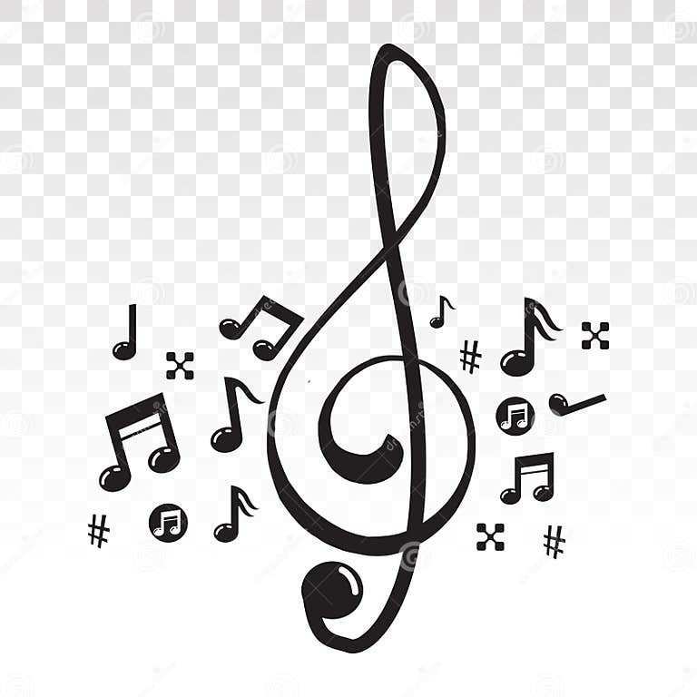 Musical Scale Symbol or Musical Notes on a Transparent Background Stock ...
