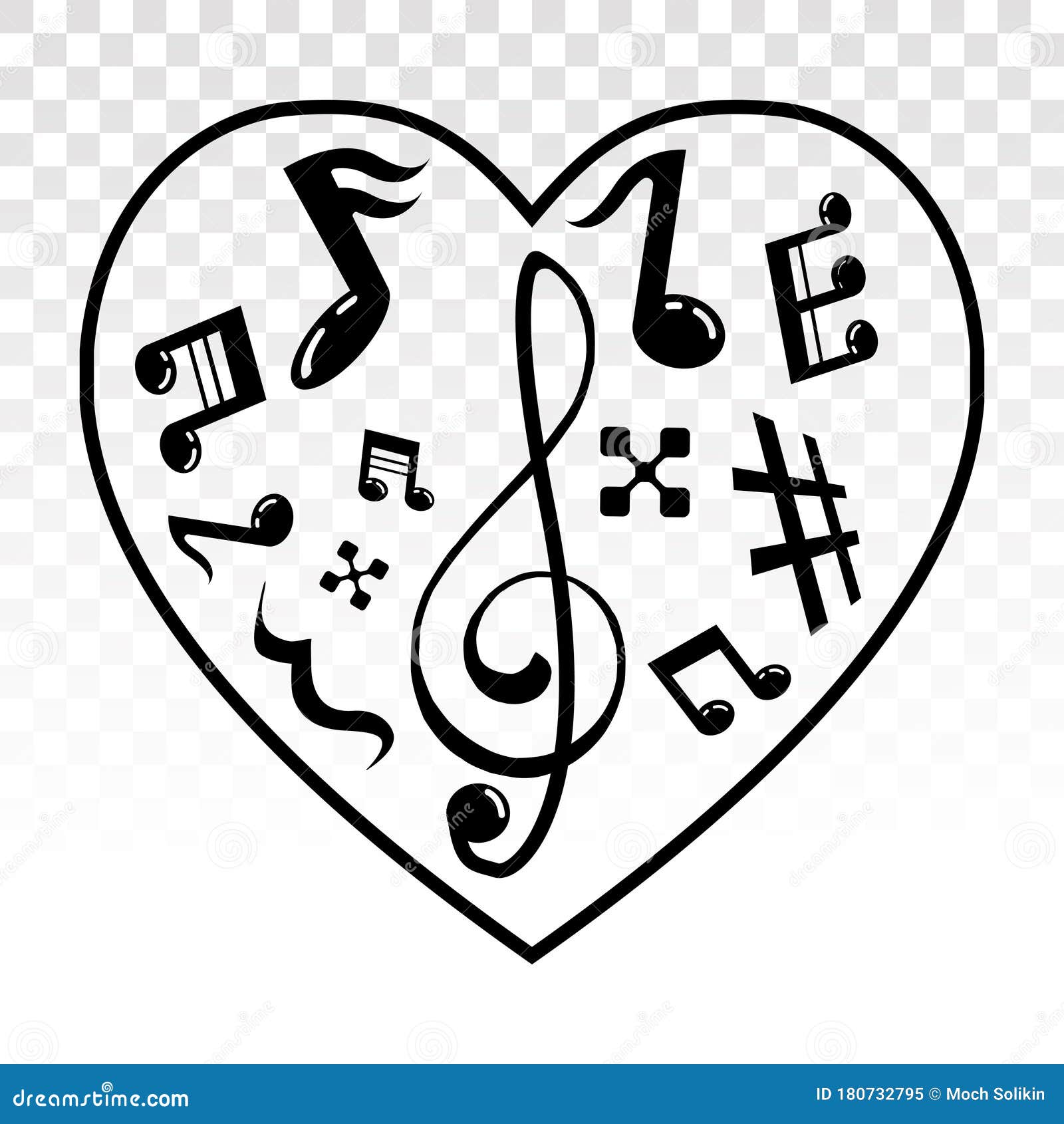 Musical Scale Symbol or Musical Notes on a Transparent Background Stock ...