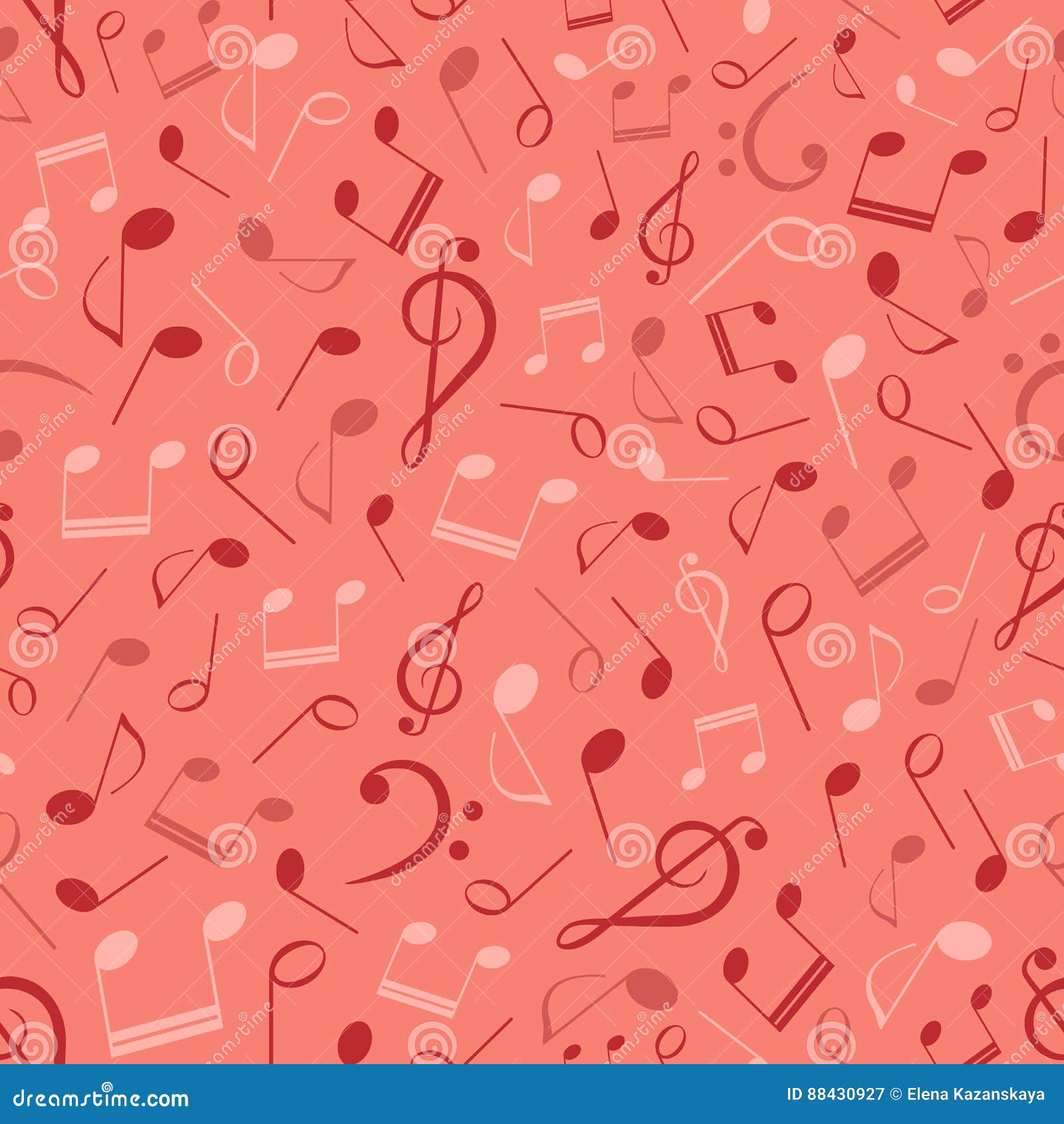 Musical Seamless Pattern with Notes Stock Vector - Illustration of ...