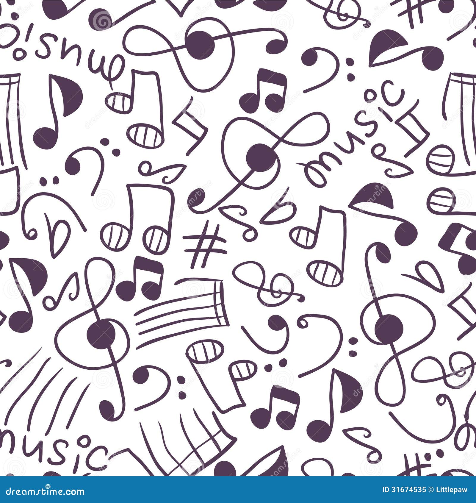 Musical seamless pattern stock vector. Illustration of template - 31674535