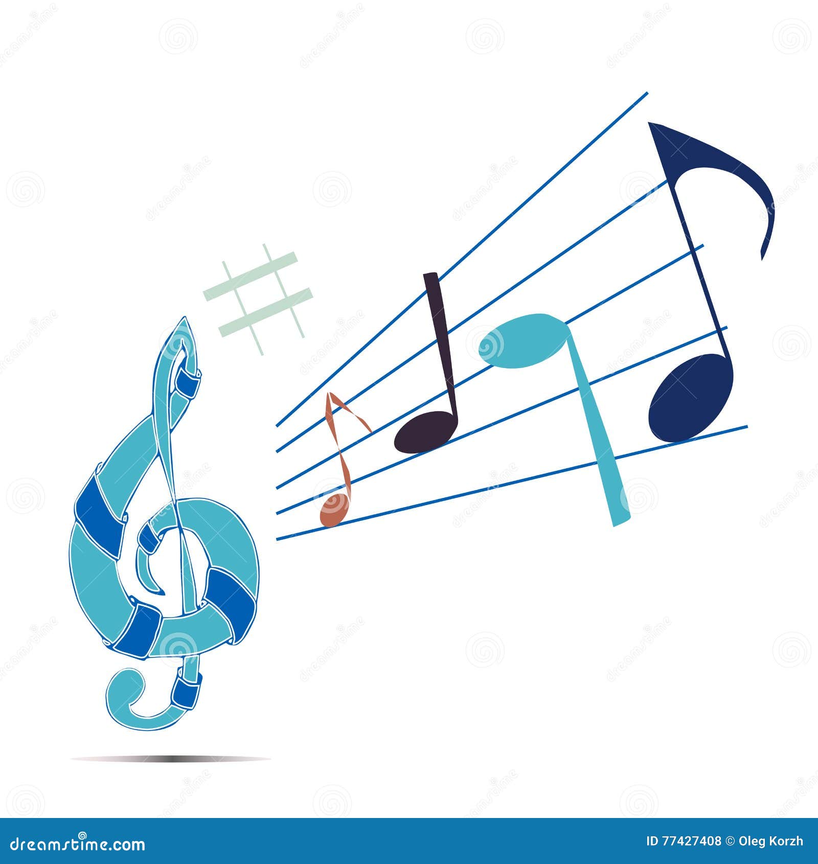 Musical signs stock vector. Illustration of emblem, cartoon - 77427408
