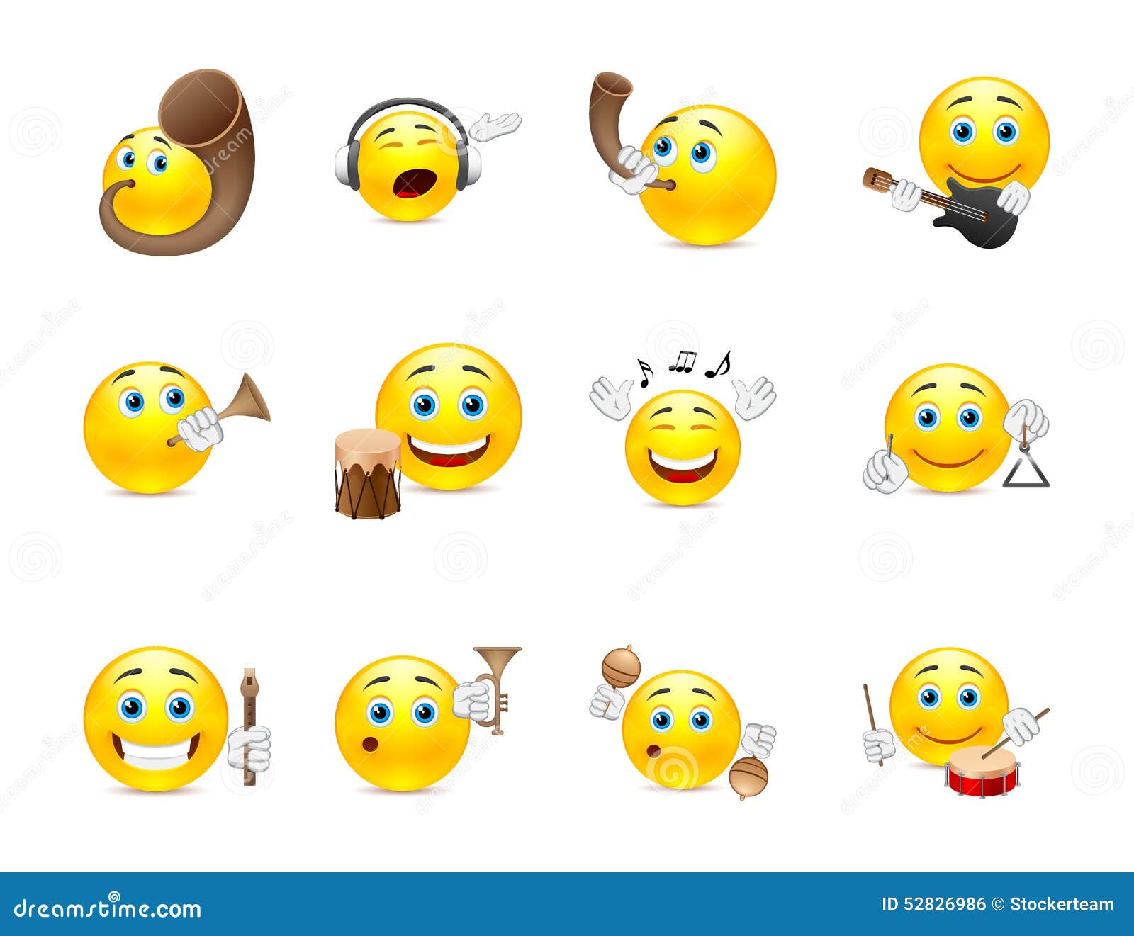 Musical smilies stock illustration. Illustration of flute - 52826986