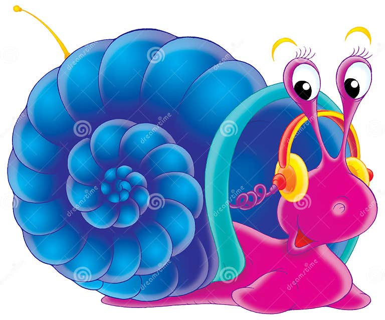 Musical snail stock illustration. Illustration of drawn - 1601311