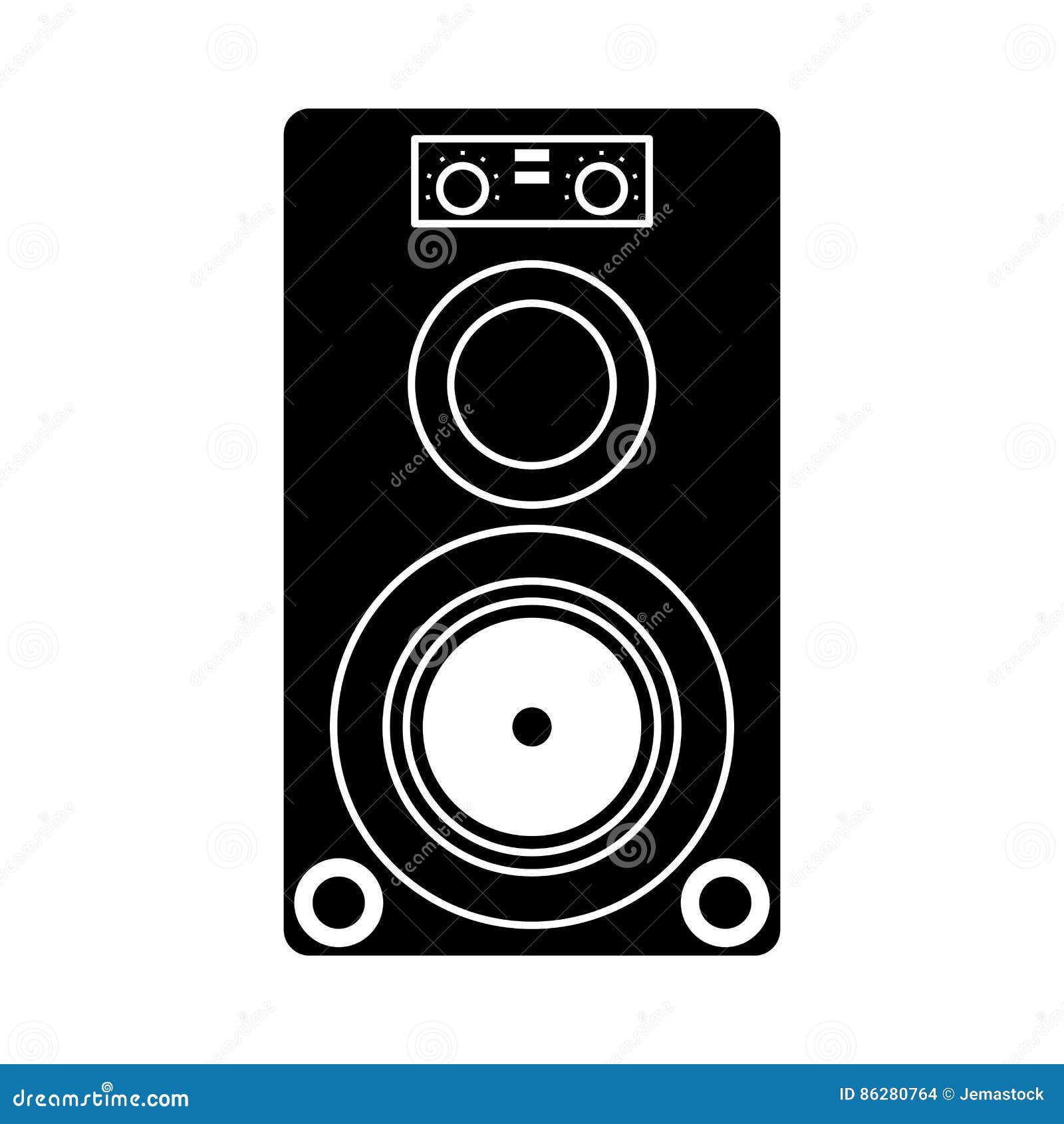 Musical Speaker Audio Stereo Pictogram Stock Vector - Illustration of ...