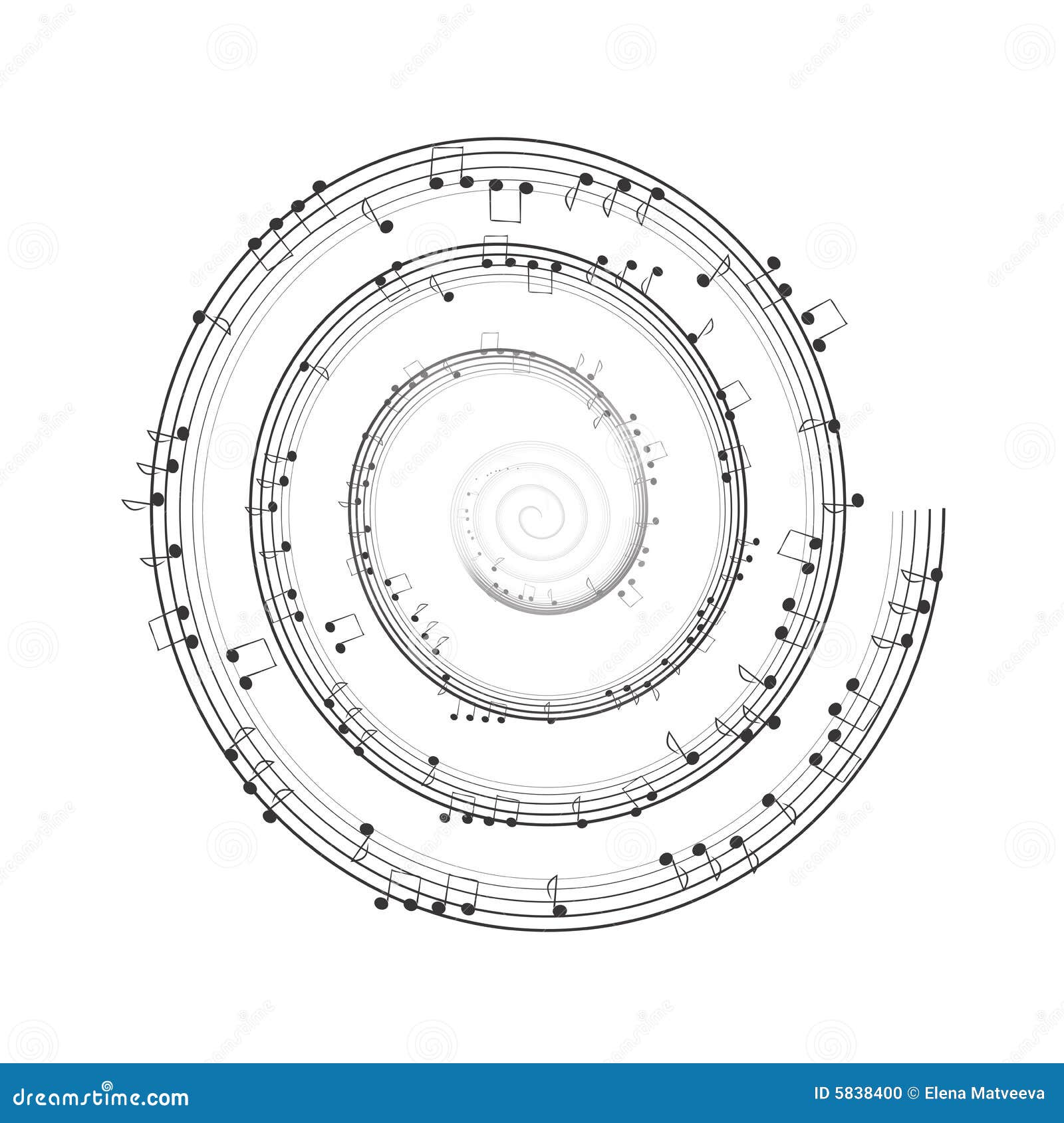 Musical spiral stock illustration. Illustration of leaf - 5838400