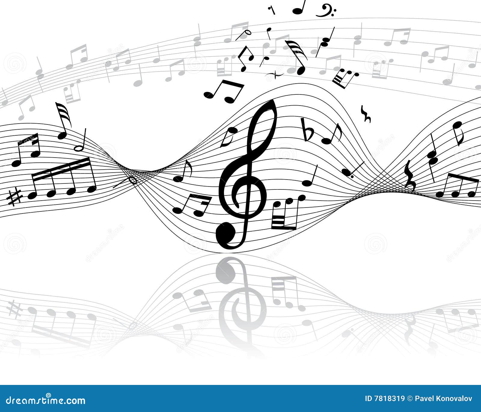 Musical staff stock vector. Illustration of keys, instruments - 7818319