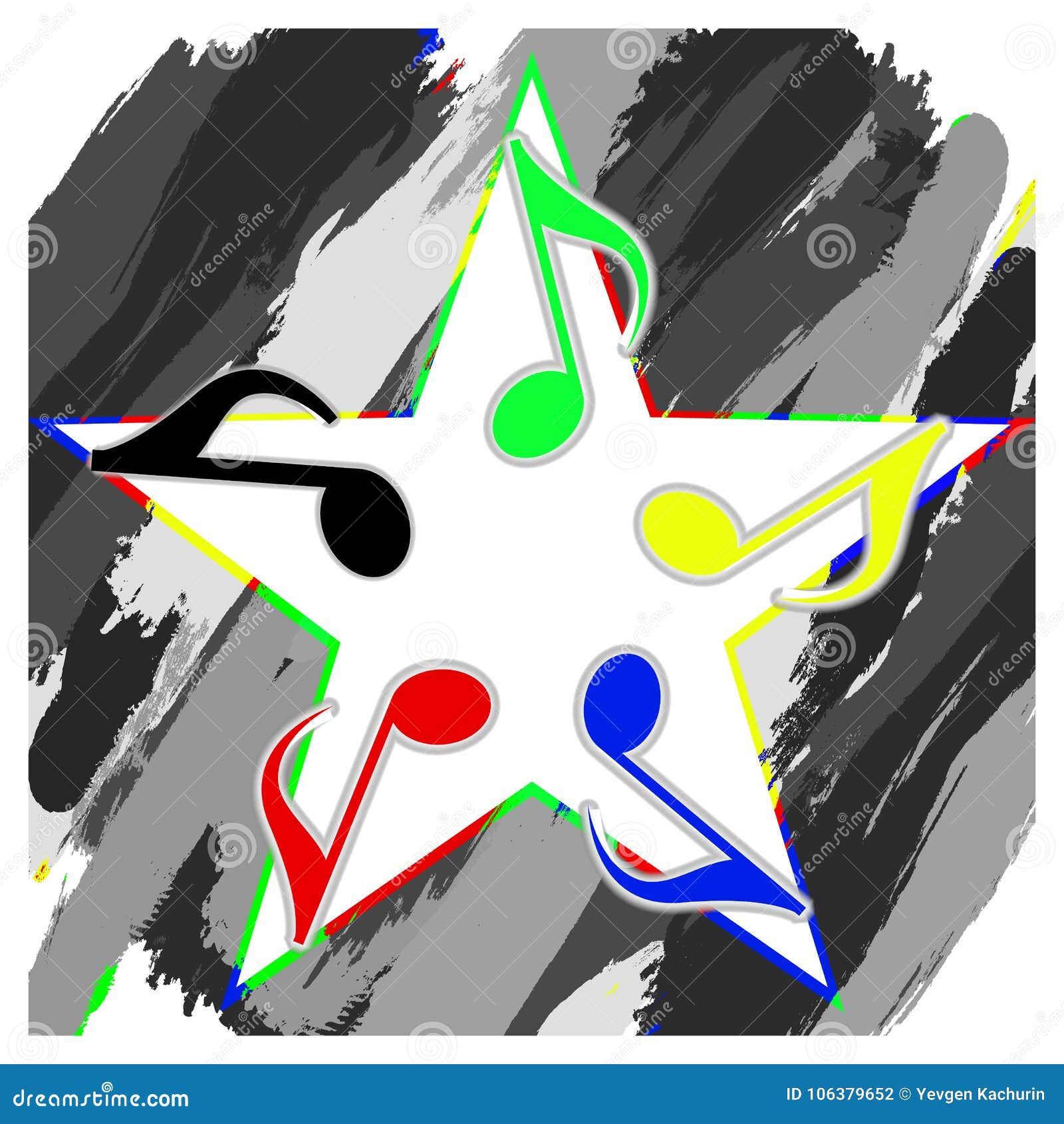 Musical Star from Musical Notation Col Stock Vector - Illustration of ...