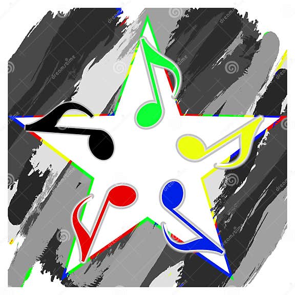 Musical Star from Musical Notation Col Stock Vector - Illustration of ...