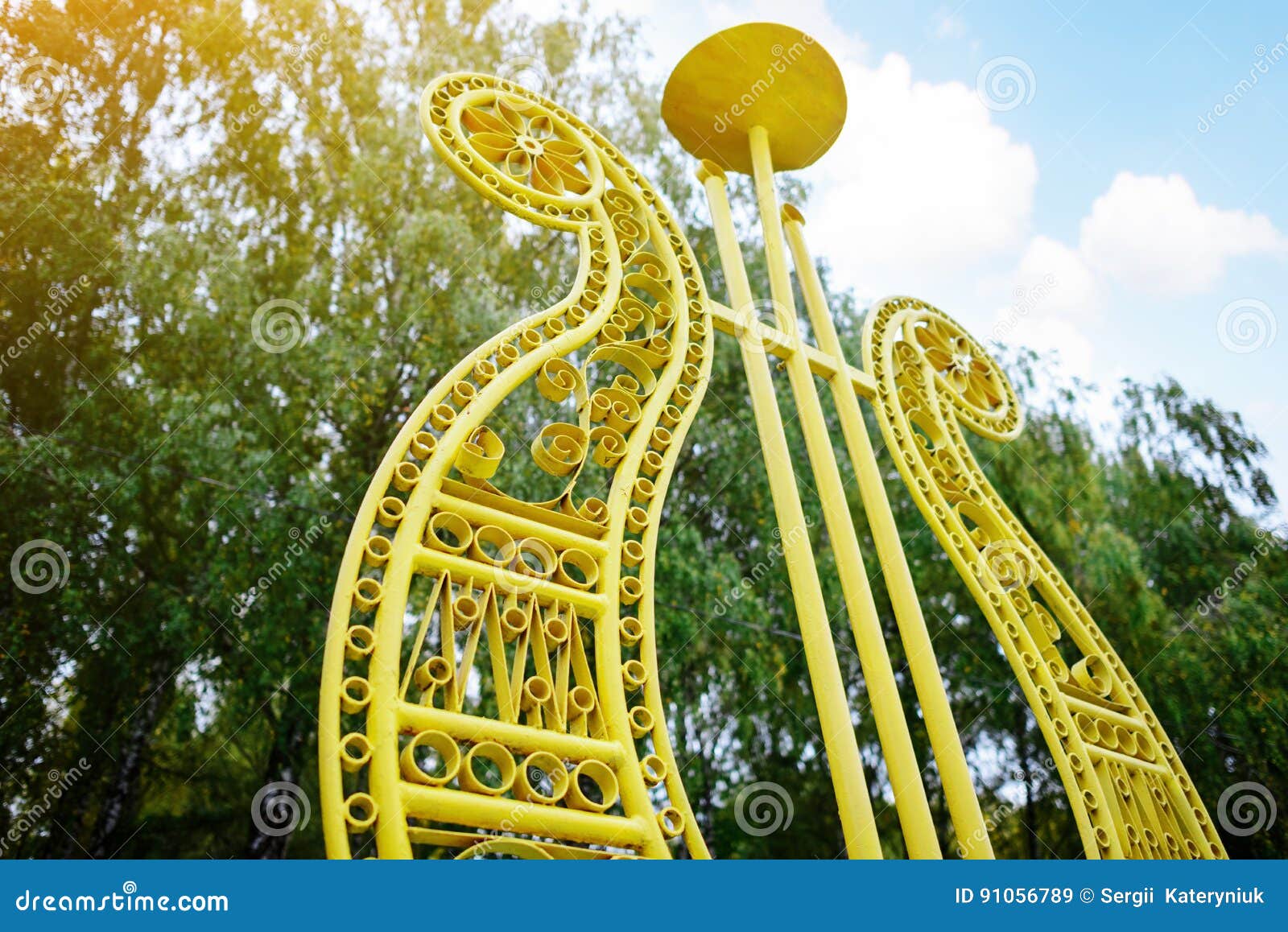 Musical Symbol Lira Installed in the Park Stock Image - Image of ...