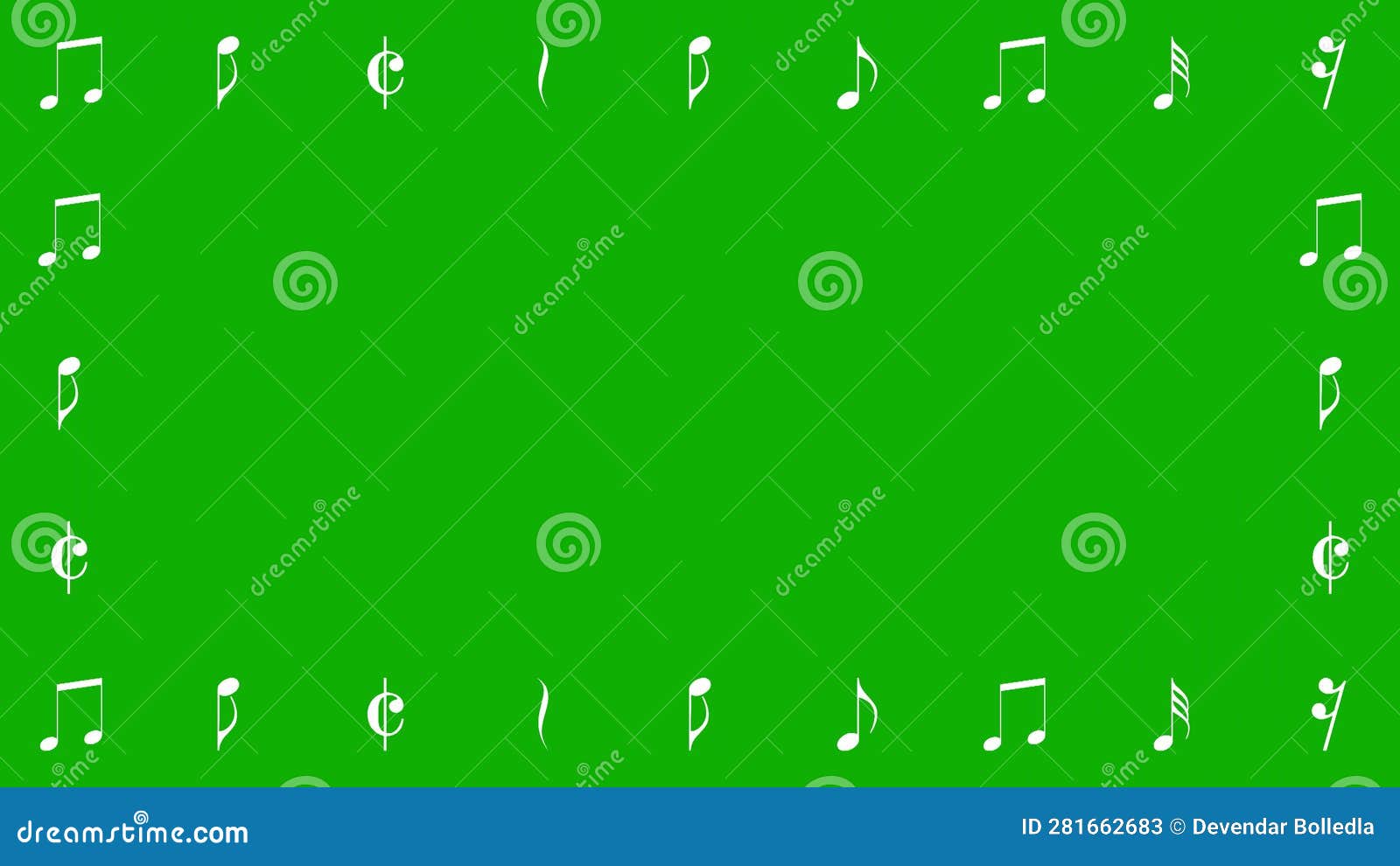 Musical Symbols Frame Motion Graphics with Green Screen Background ...