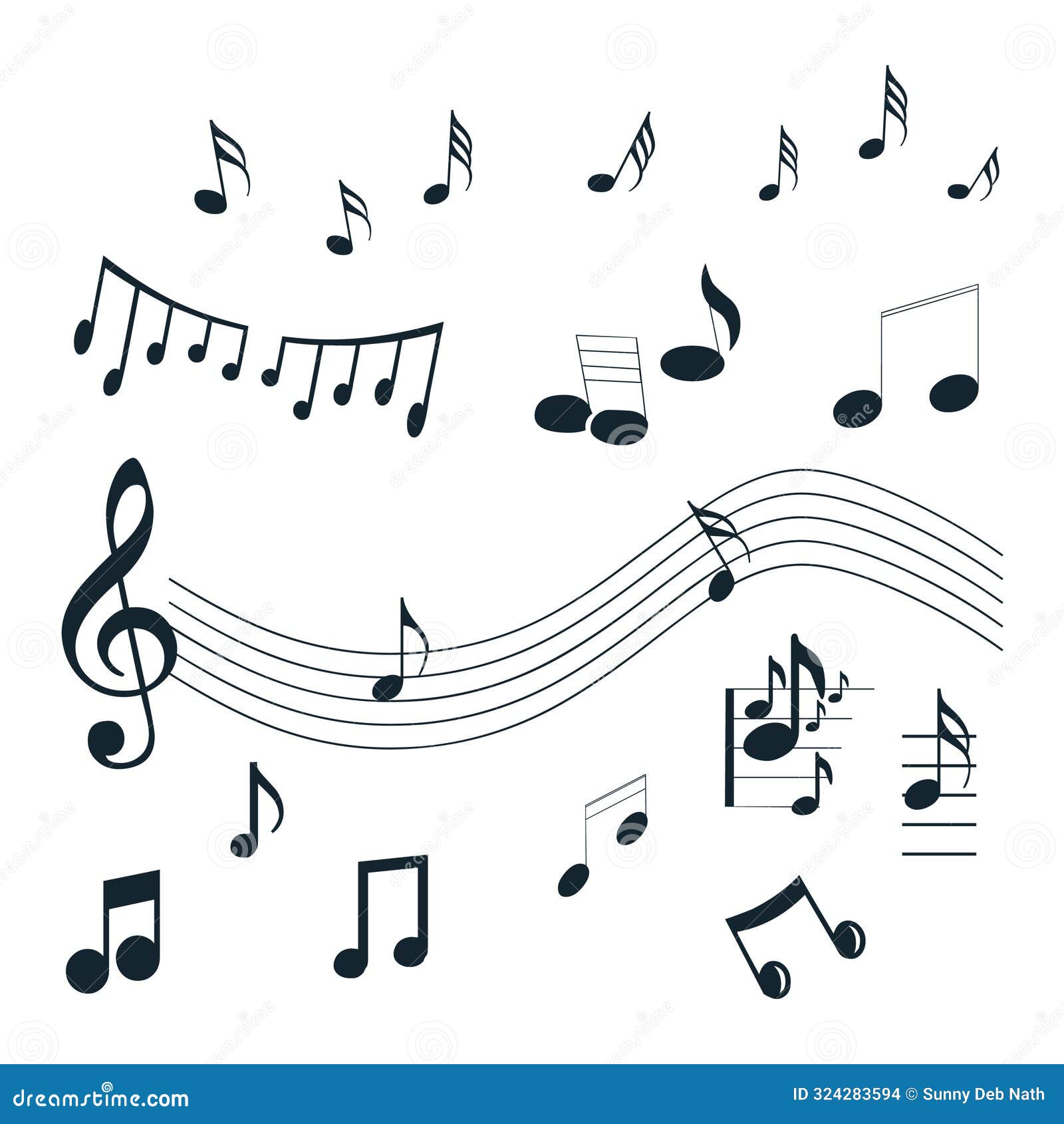 Musical Symbols and Notes Collection. Stock Vector - Illustration of ...