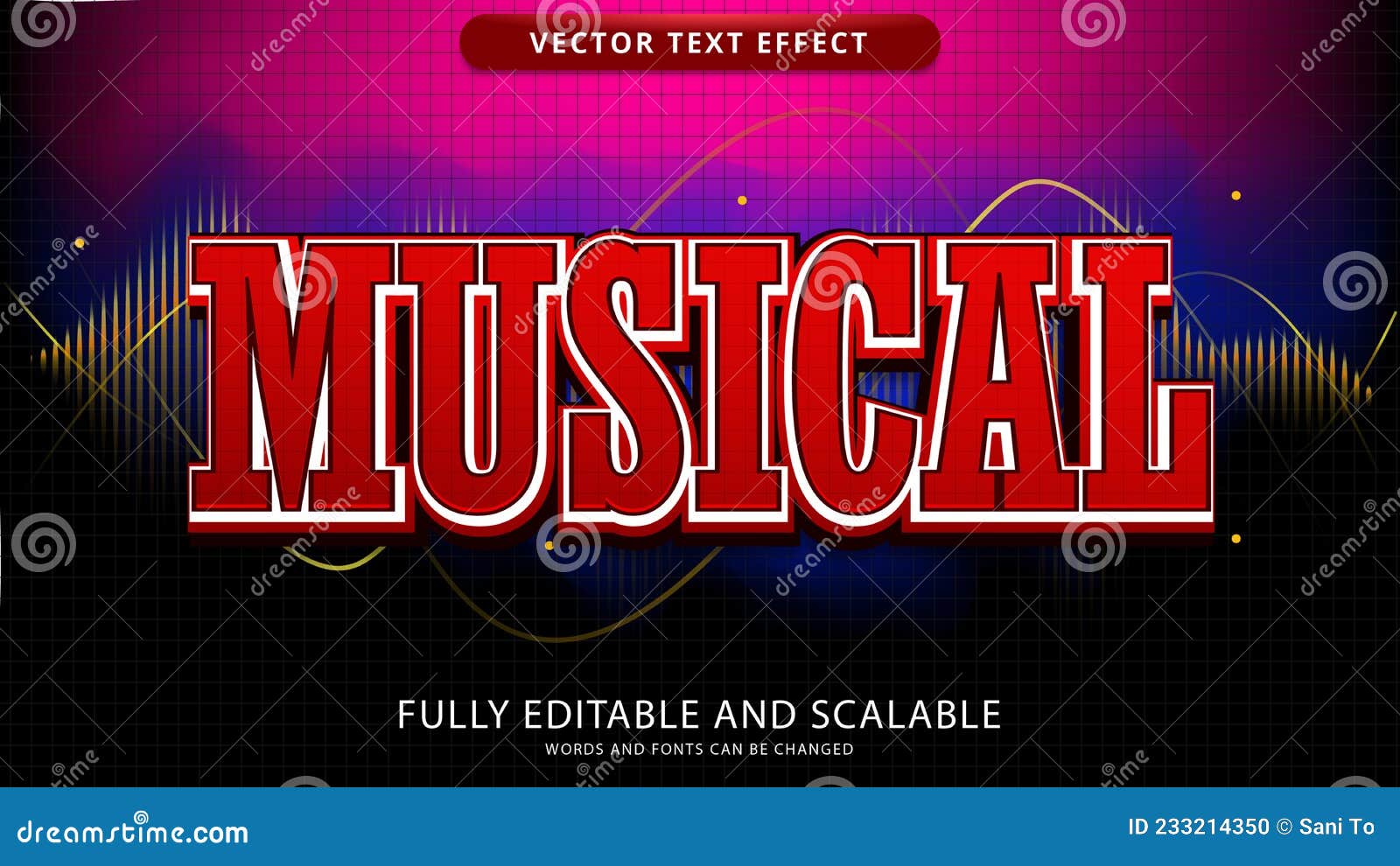Musical Text Effect Editable Eps File Stock Vector - Illustration of ...