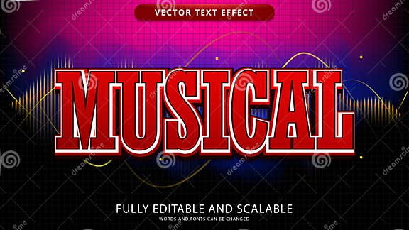 Musical Text Effect Editable Eps File Stock Vector - Illustration of ...
