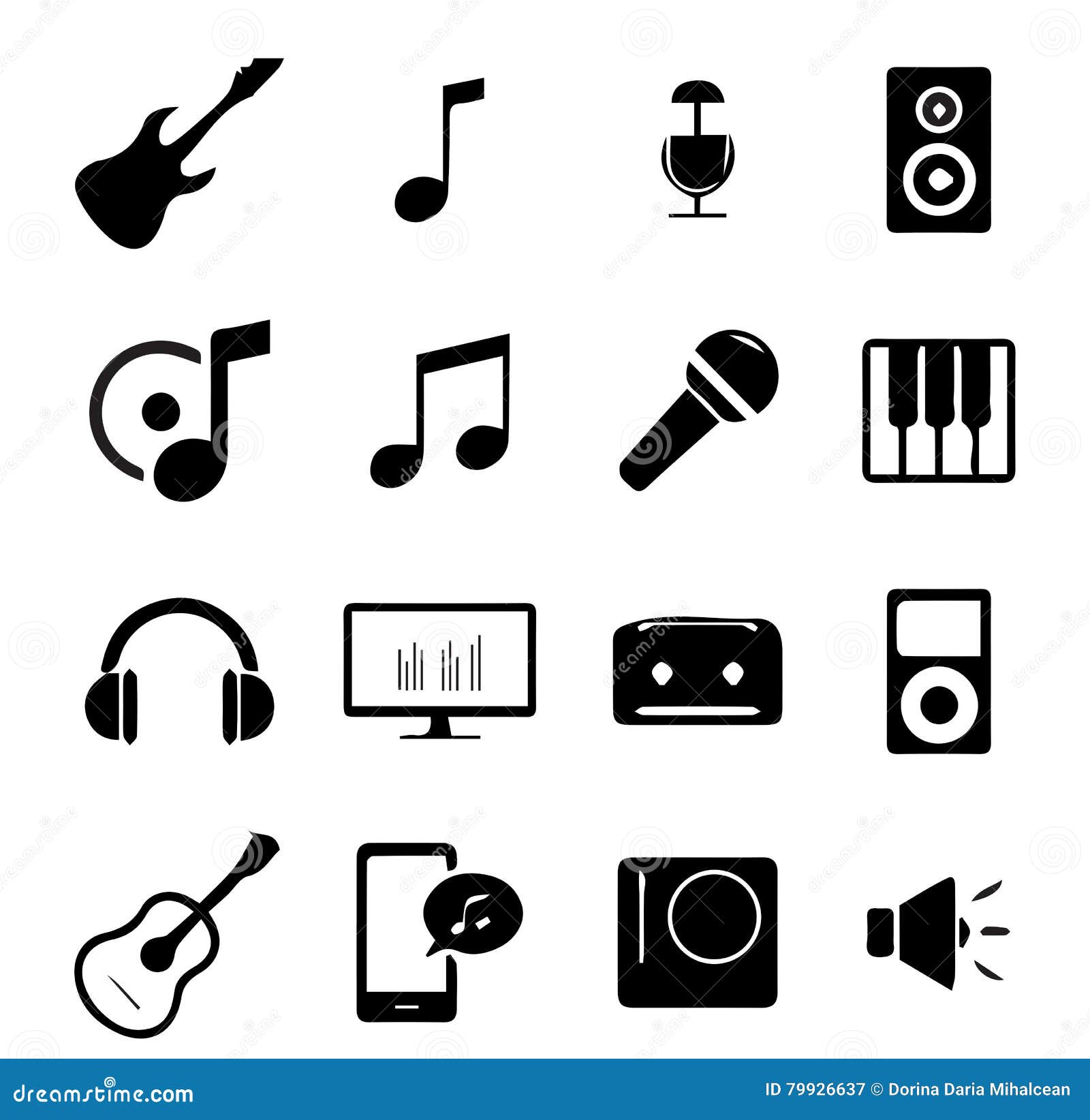 Musical tools stock vector. Illustration of white, tools - 79926637