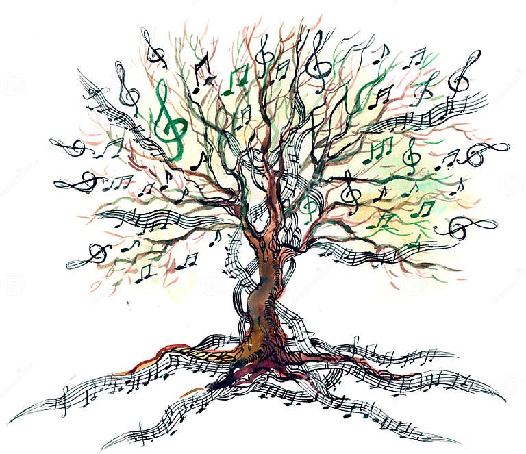 Musical tree stock illustration. Illustration of green - 21880419