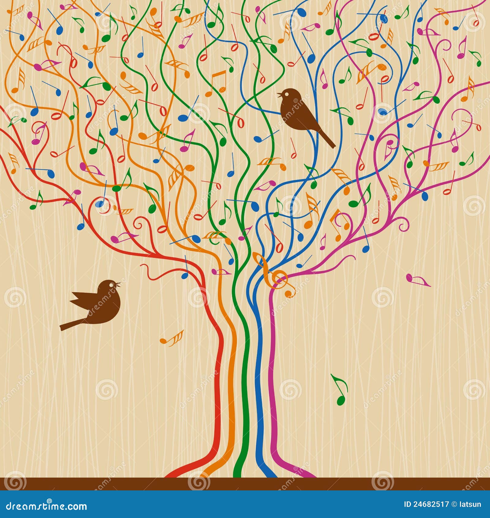 Musical Tree stock vector. Illustration of stave, music - 24682517
