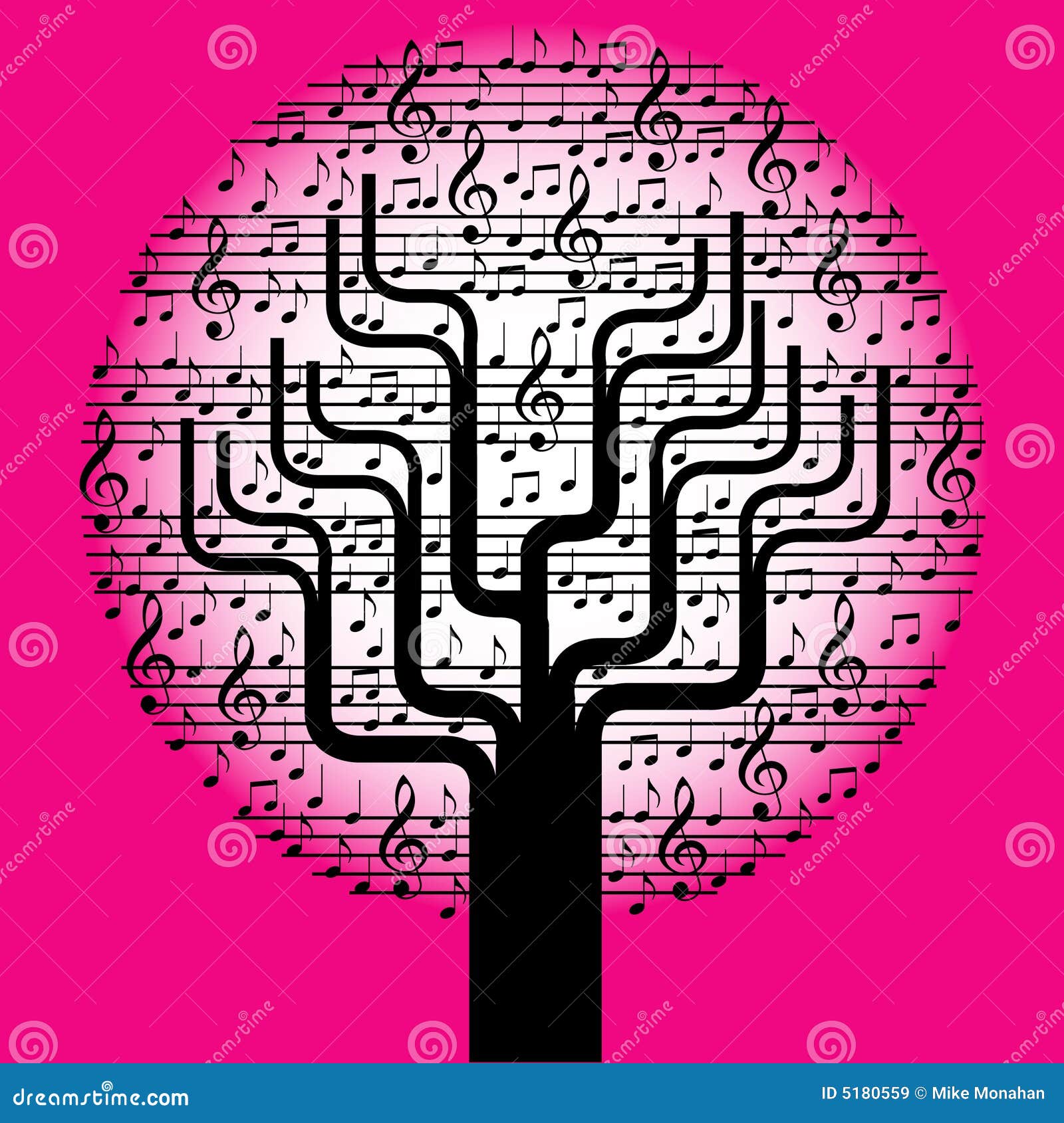 Musical Tree stock vector. Illustration of abstract, bass - 5180559