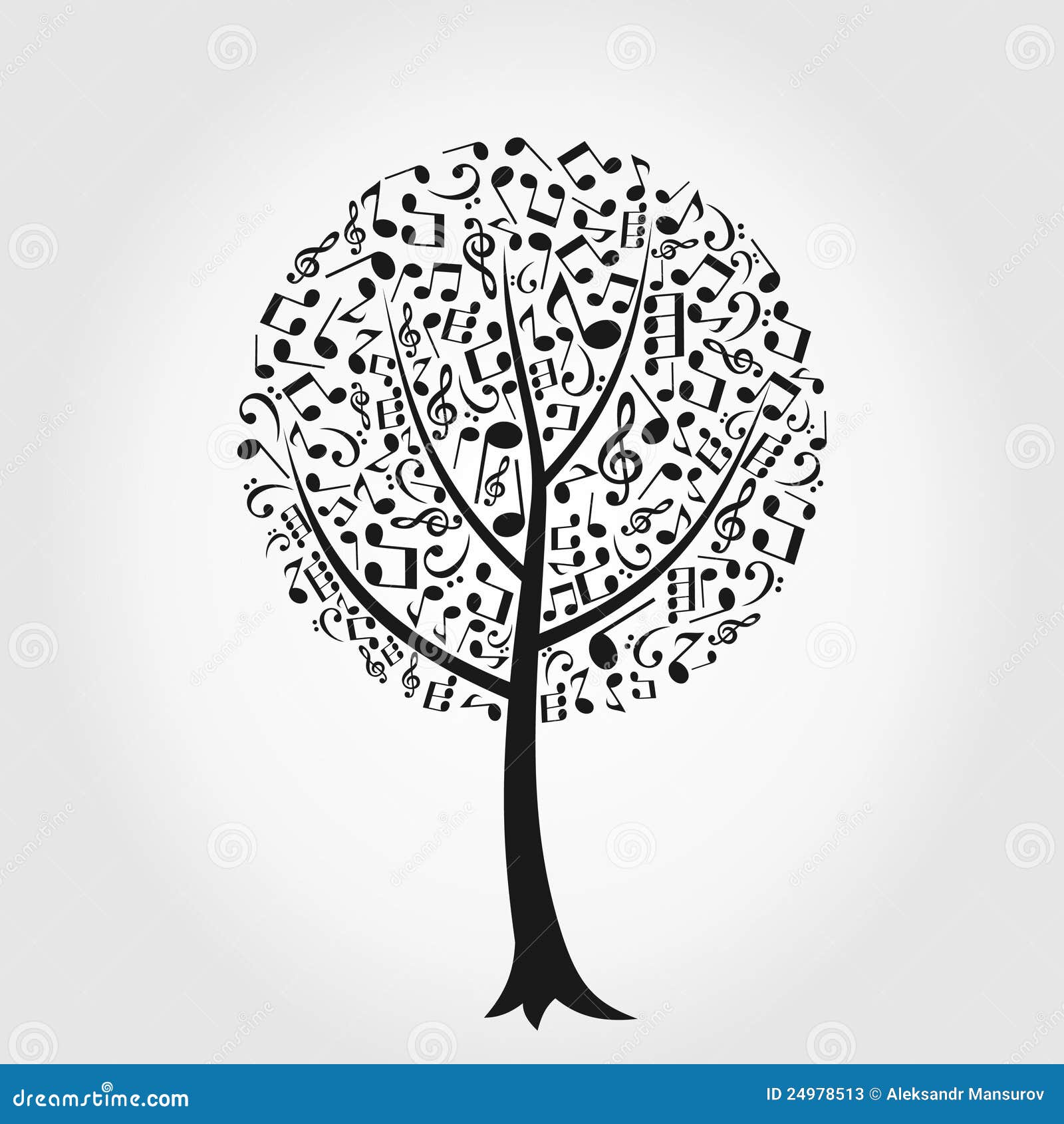 Musical tree6 stock vector. Illustration of design, cartoon - 24978513