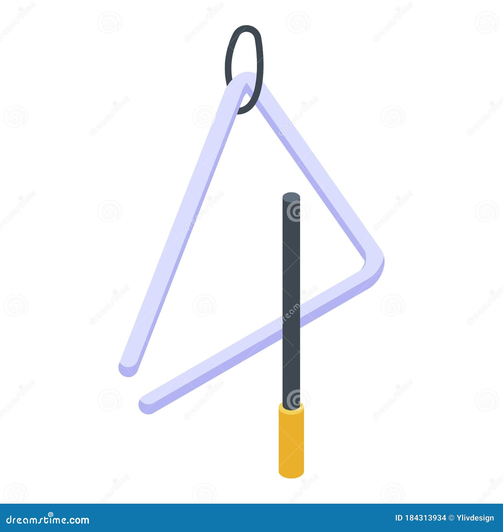 A Musical Triangle On Brown Stage Background Vector Illustration ...