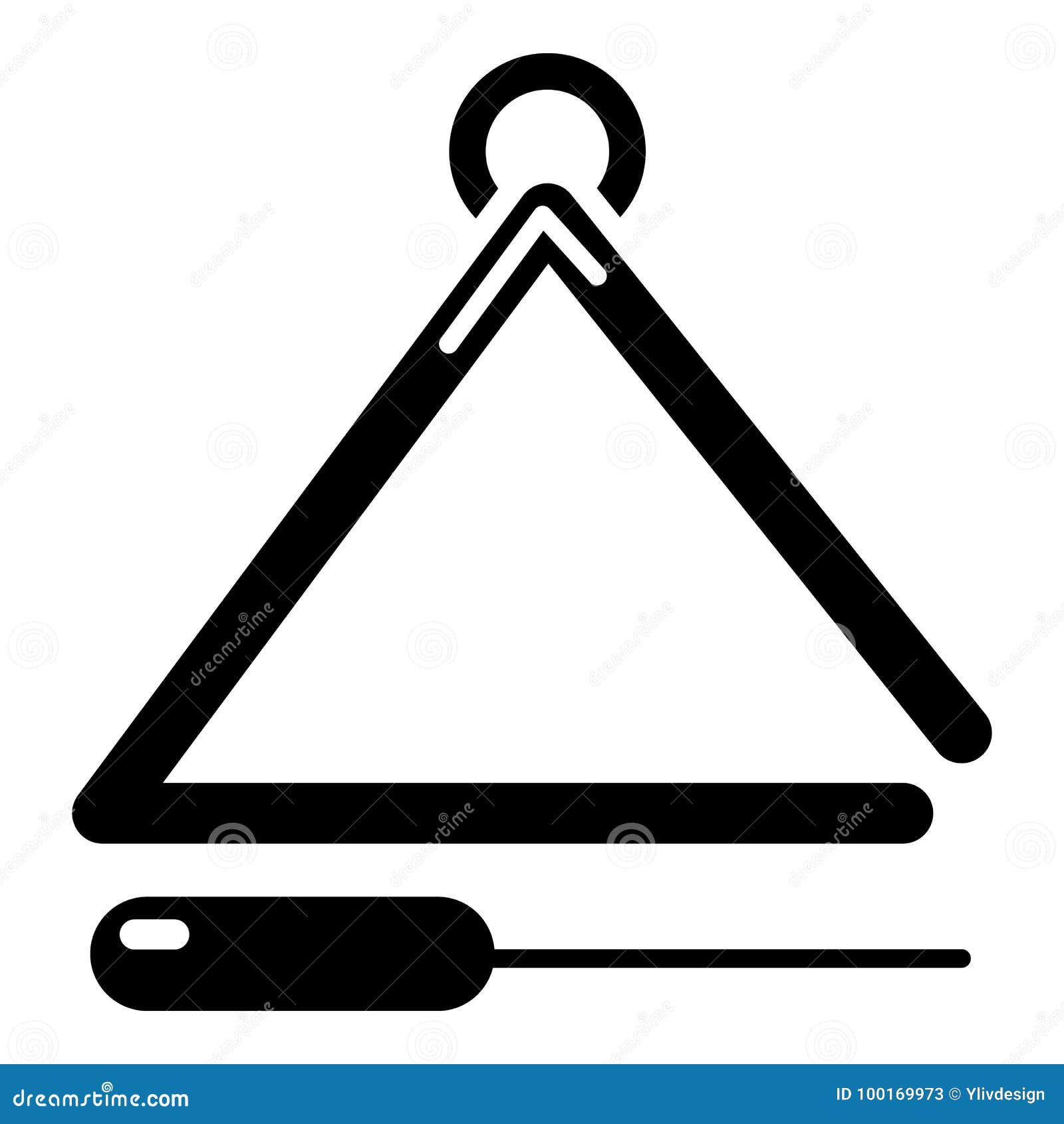 Musical Triangle Icon , Simple Style Stock Vector - Illustration of ...