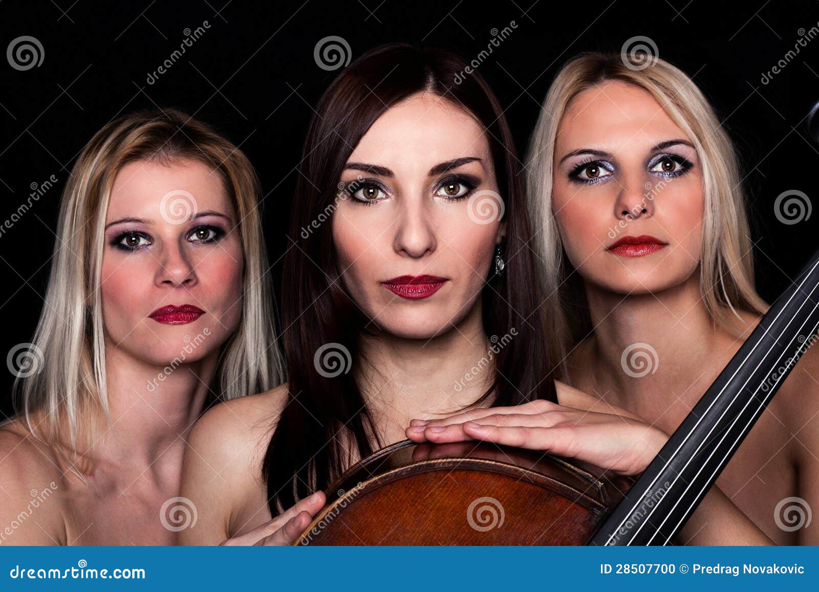Musical Trio! stock photo. Image of band, female, city - 28507700