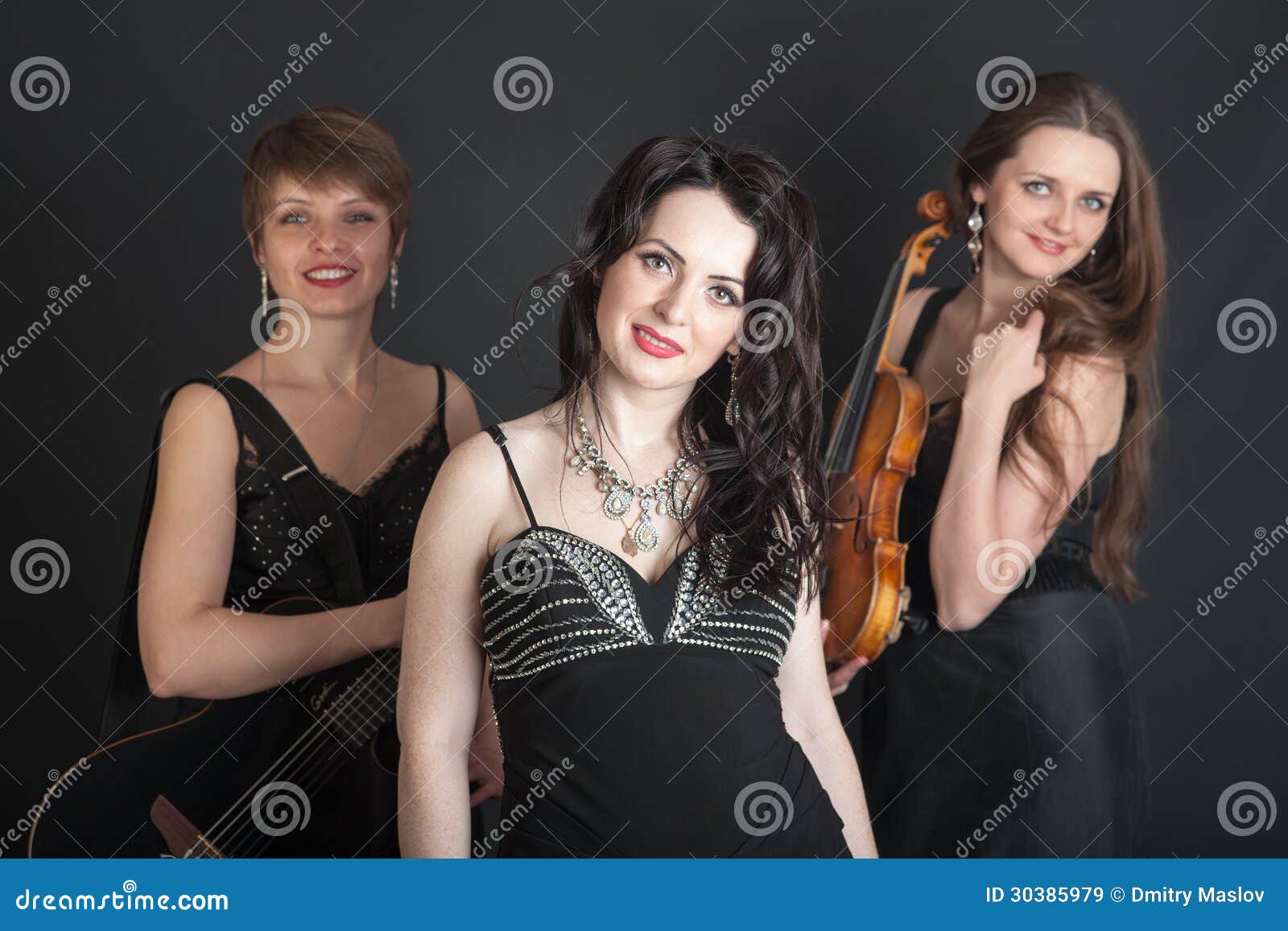 Musical trio portrait stock image. Image of adults, musician - 30385979