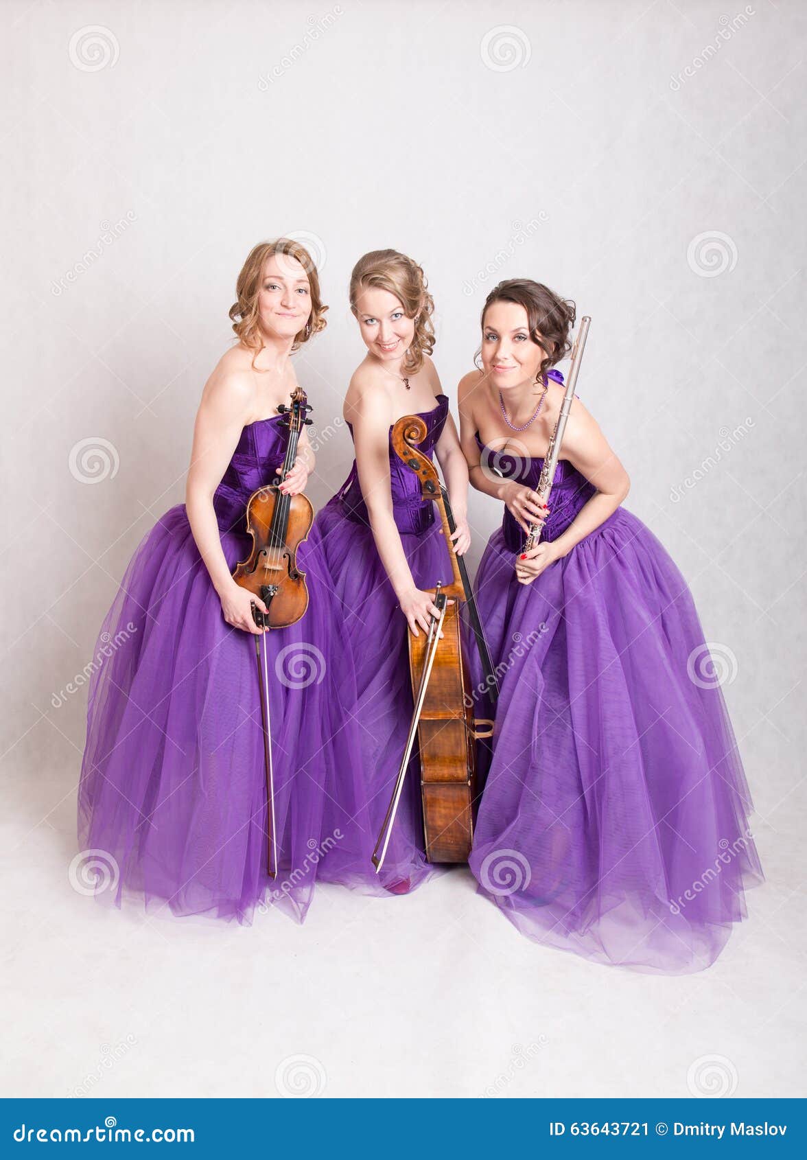 Musical trio in the studio stock image. Image of string - 63643721