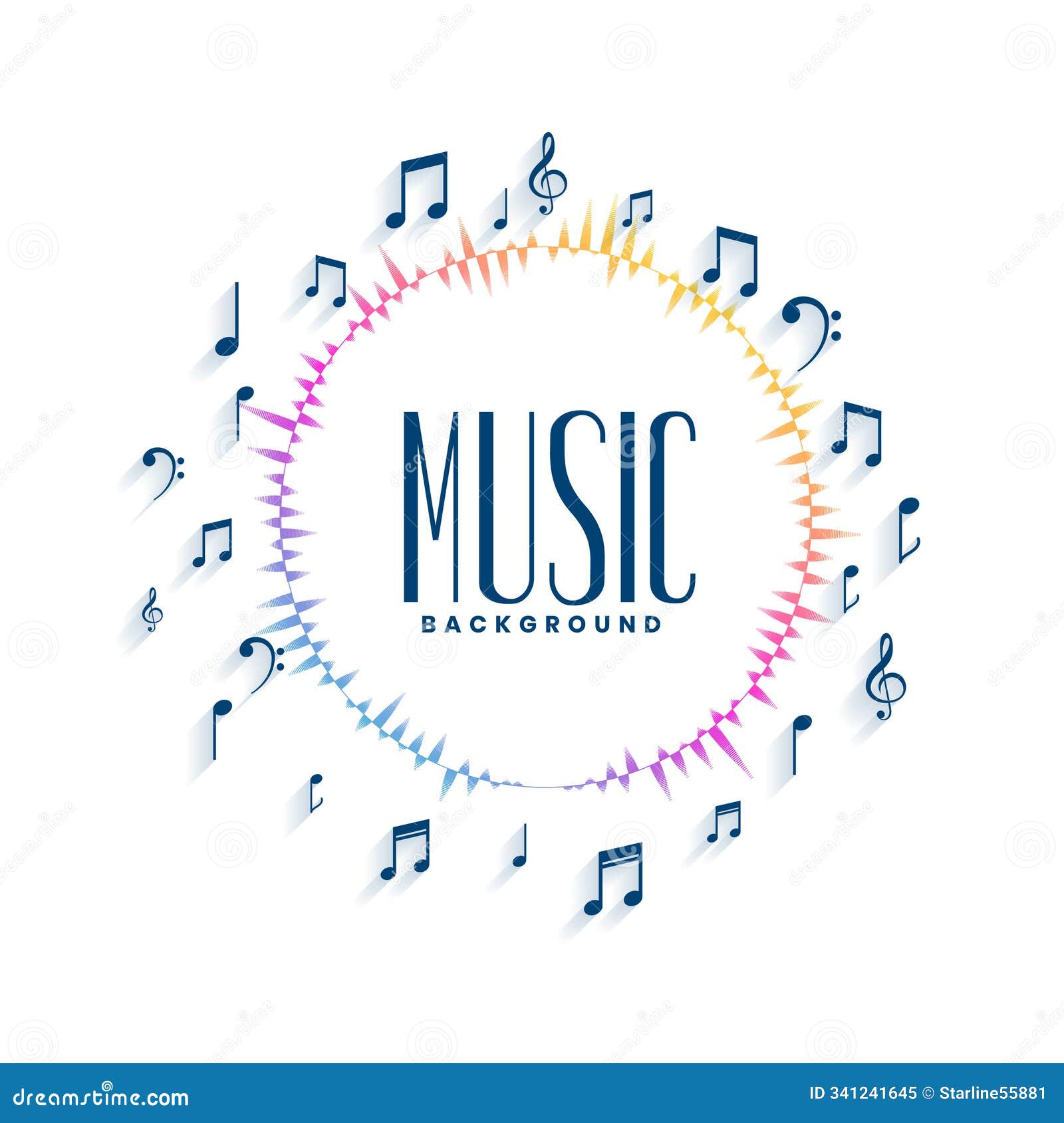 Musical Tune and Notes Symbols Background for Melody Song Stock Vector ...