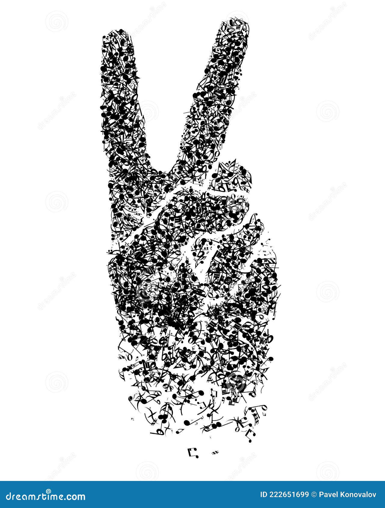 Musical Victory Gesture stock vector. Illustration of multicolor ...