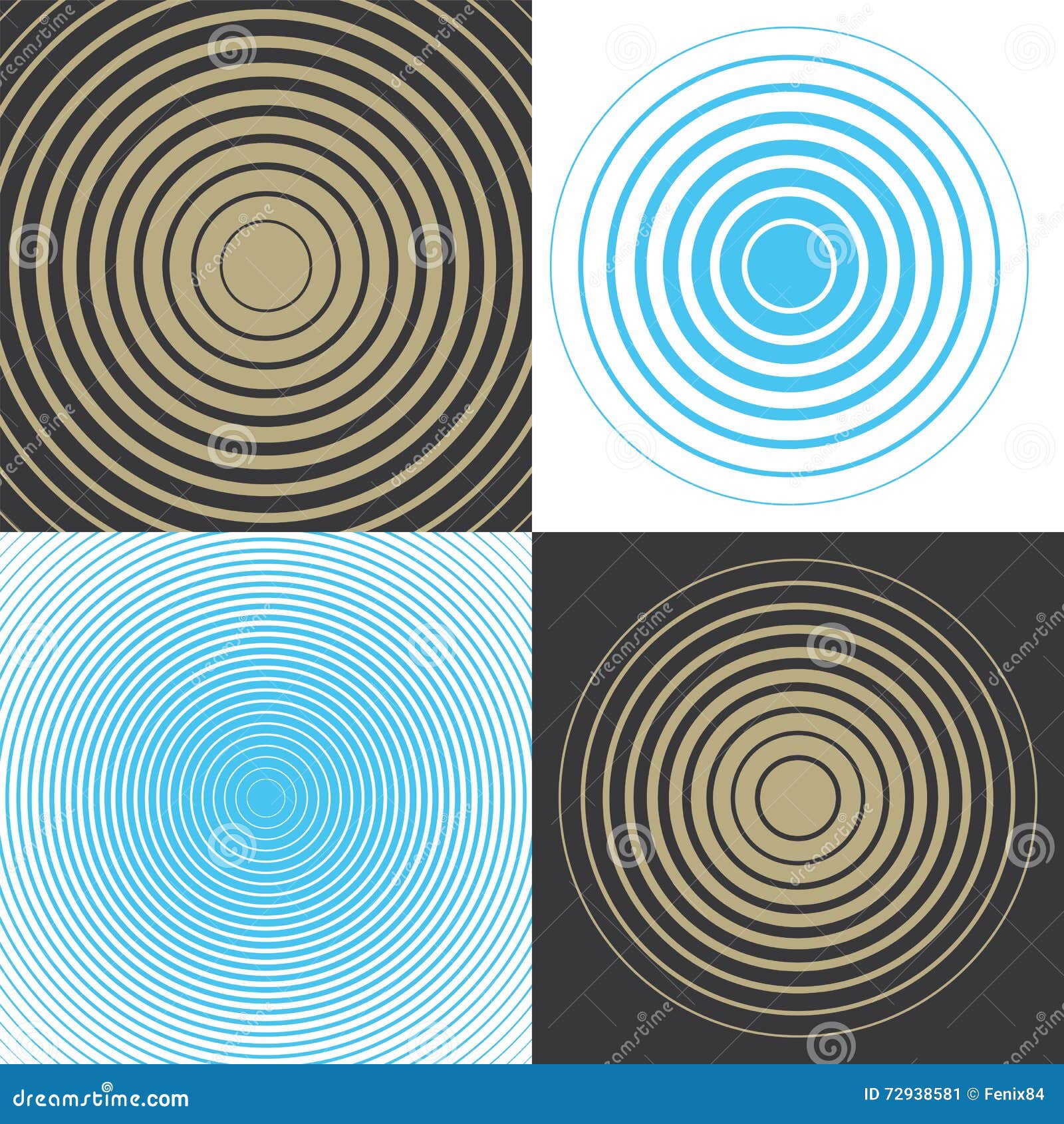 Musical Wave. Concentric Rings of Decreasing Diameter. Stock Vector ...