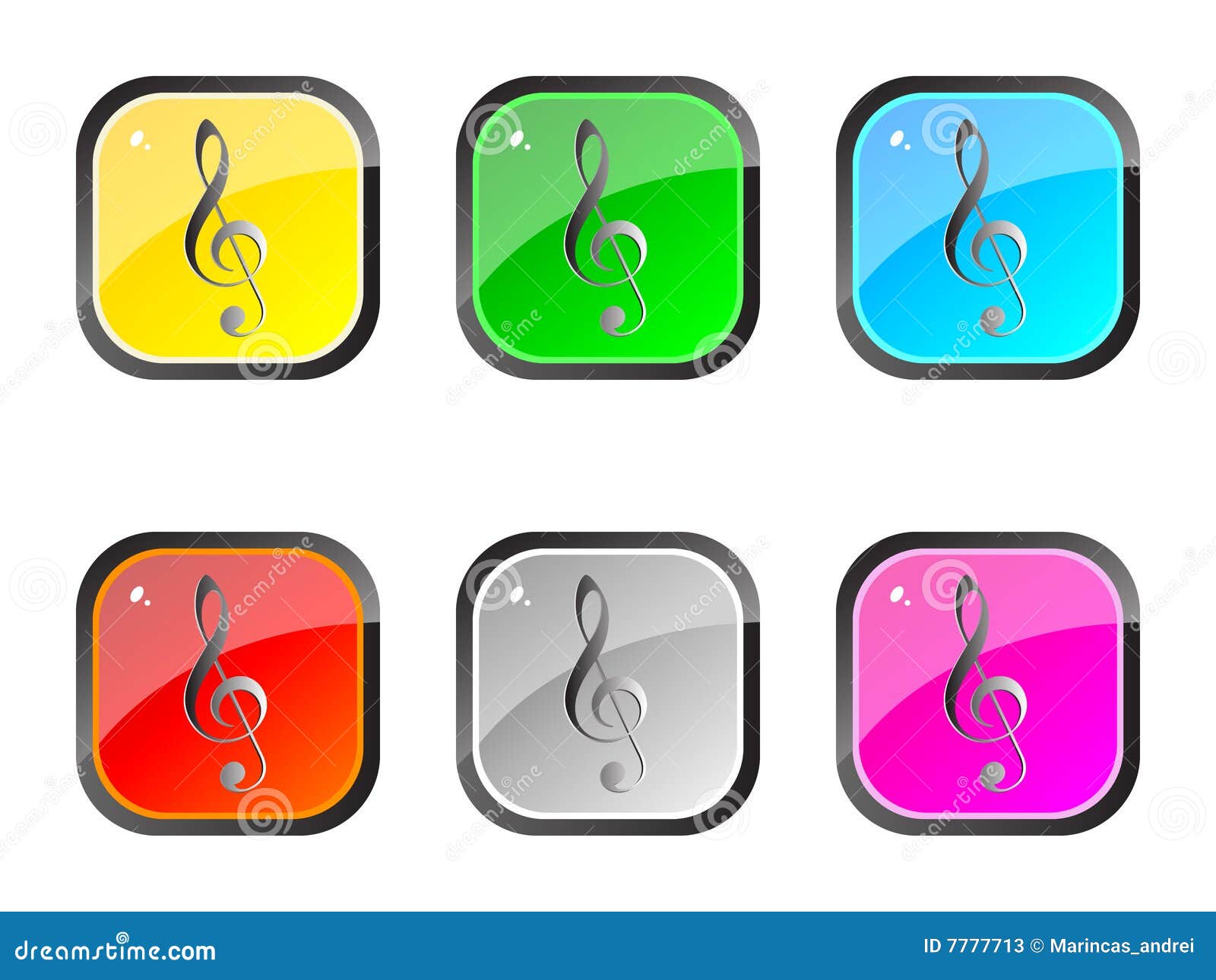 Musical web buttons stock vector. Illustration of abstract - 7777713
