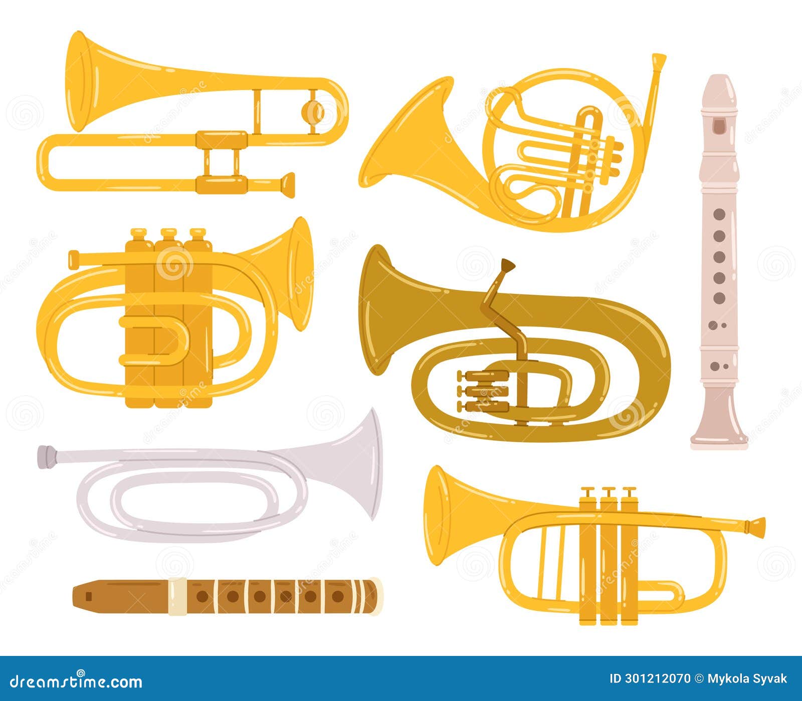 Musical Wind Instruments Set, Saxophone, Clarinet, Trumpet, Trombone ... Musical Wind Instruments Set, Saxophone, Clarinet, Trumpet, Trombone ...