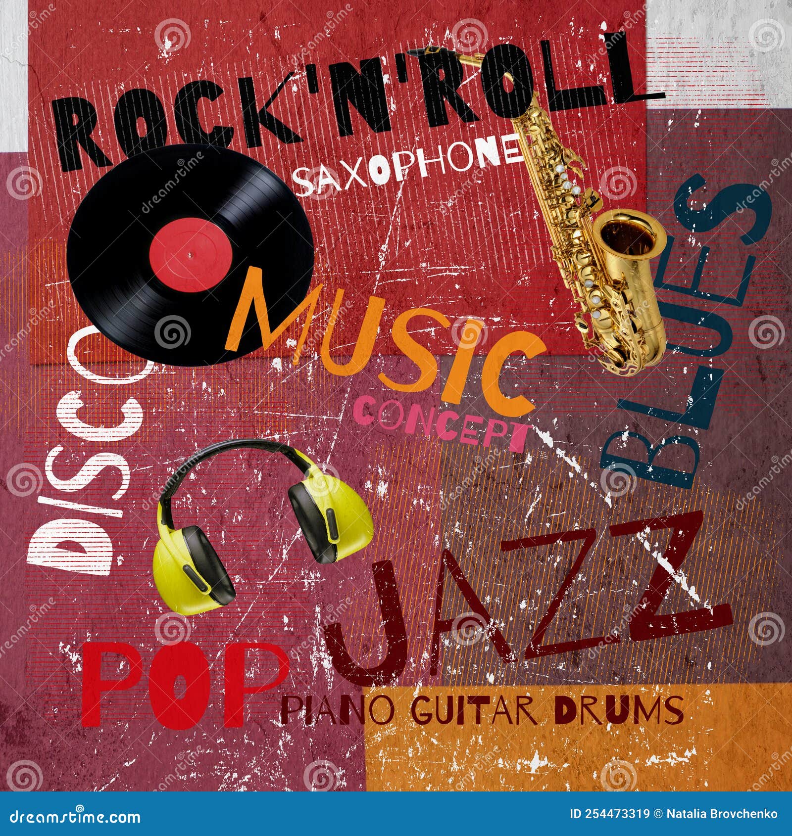 Musical Word Cloud. Texture Concept Stock Illustration - Illustration ...