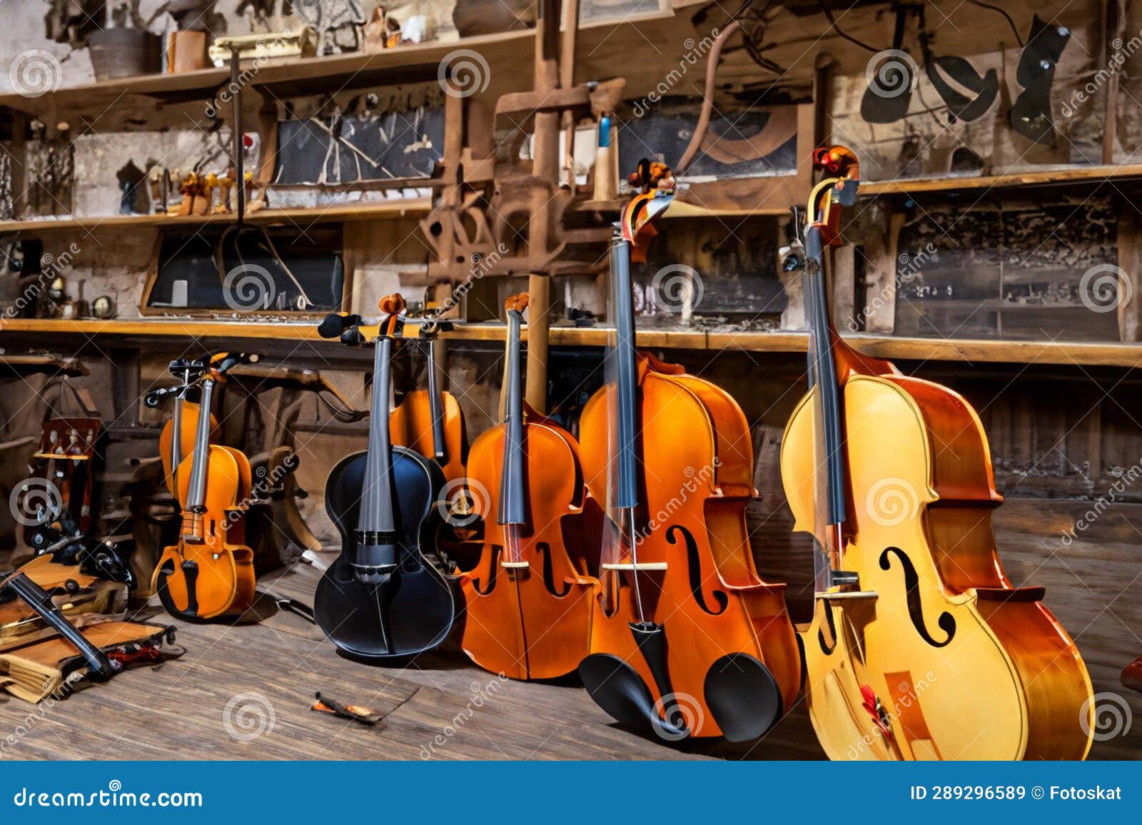 In the Musical Workshop stock image. Image of violin - 289296589