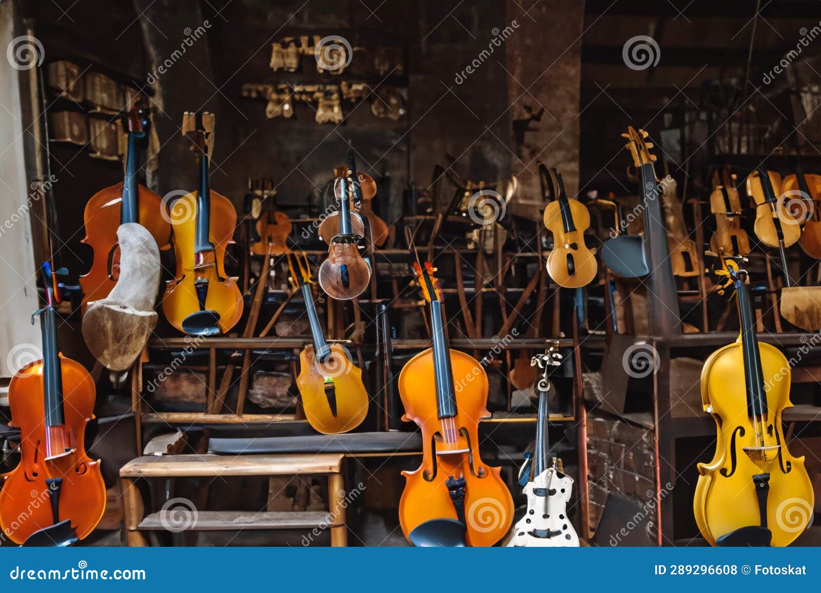 In the Musical Workshop stock photo. Image of craftsman - 289296608