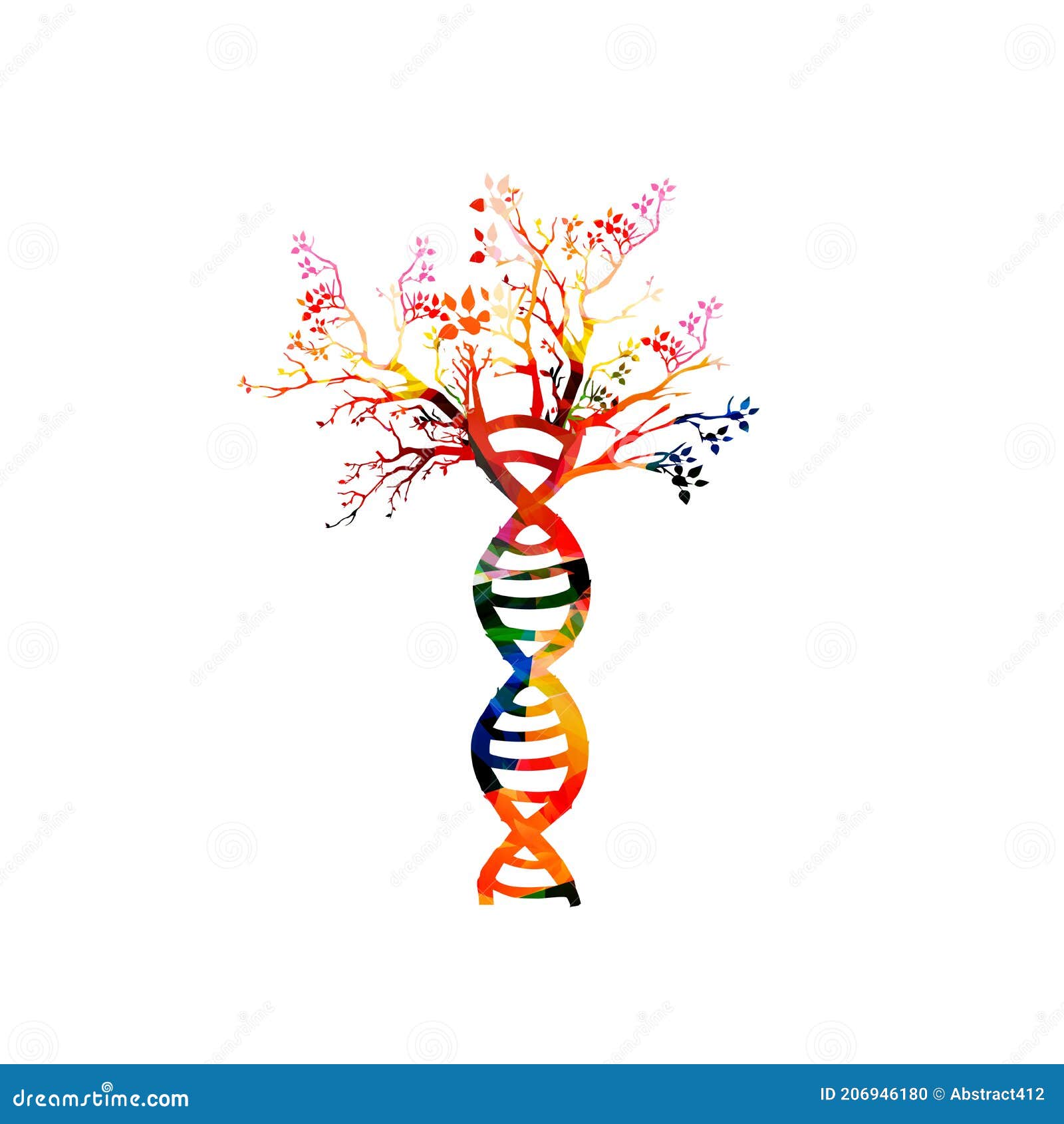 DNA Helix And Tree For Logo Design Inspiration Vector Illustration ...